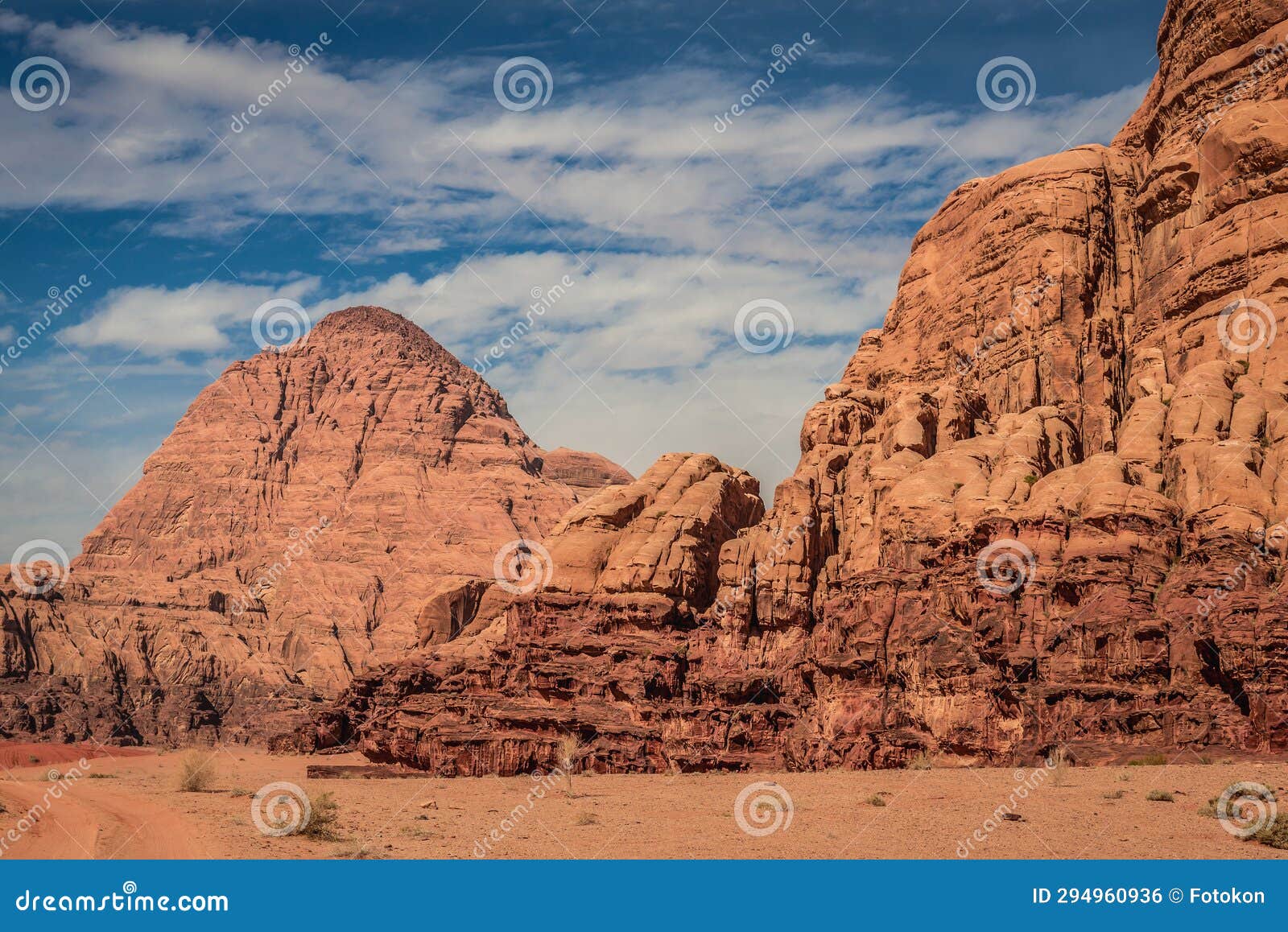 Wadi Rum valley stock photo. Image of sandstones, mounts - 294960936