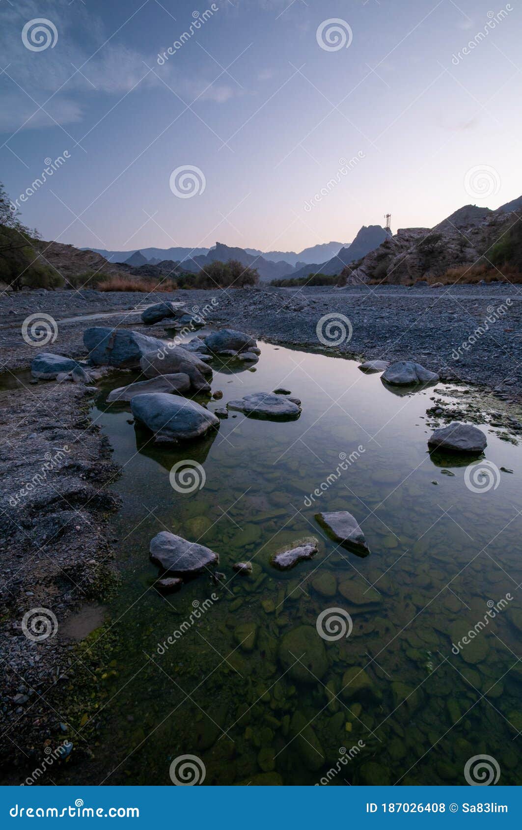 Sunset in a Wadi Rustaq Mountains, Oman Stock Photo - Image of ...