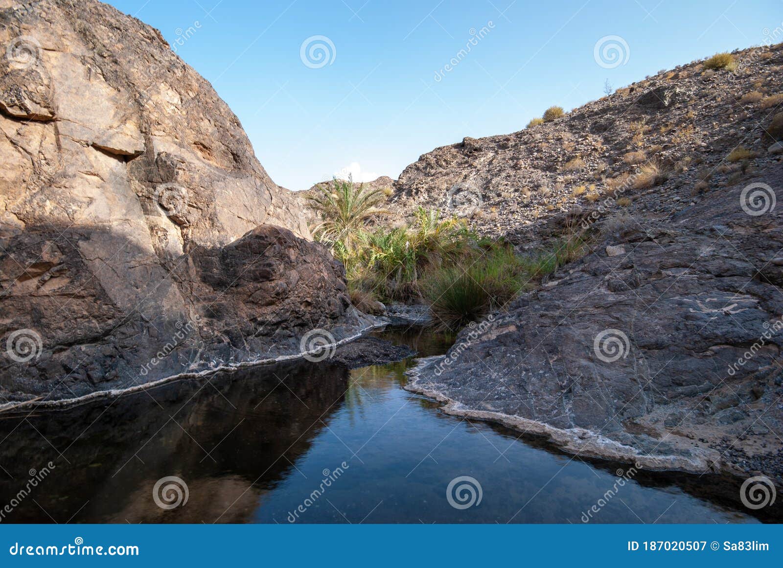 Wadi in Rustaq Mountains, Oman Stock Image - Image of landscape, rusta ...