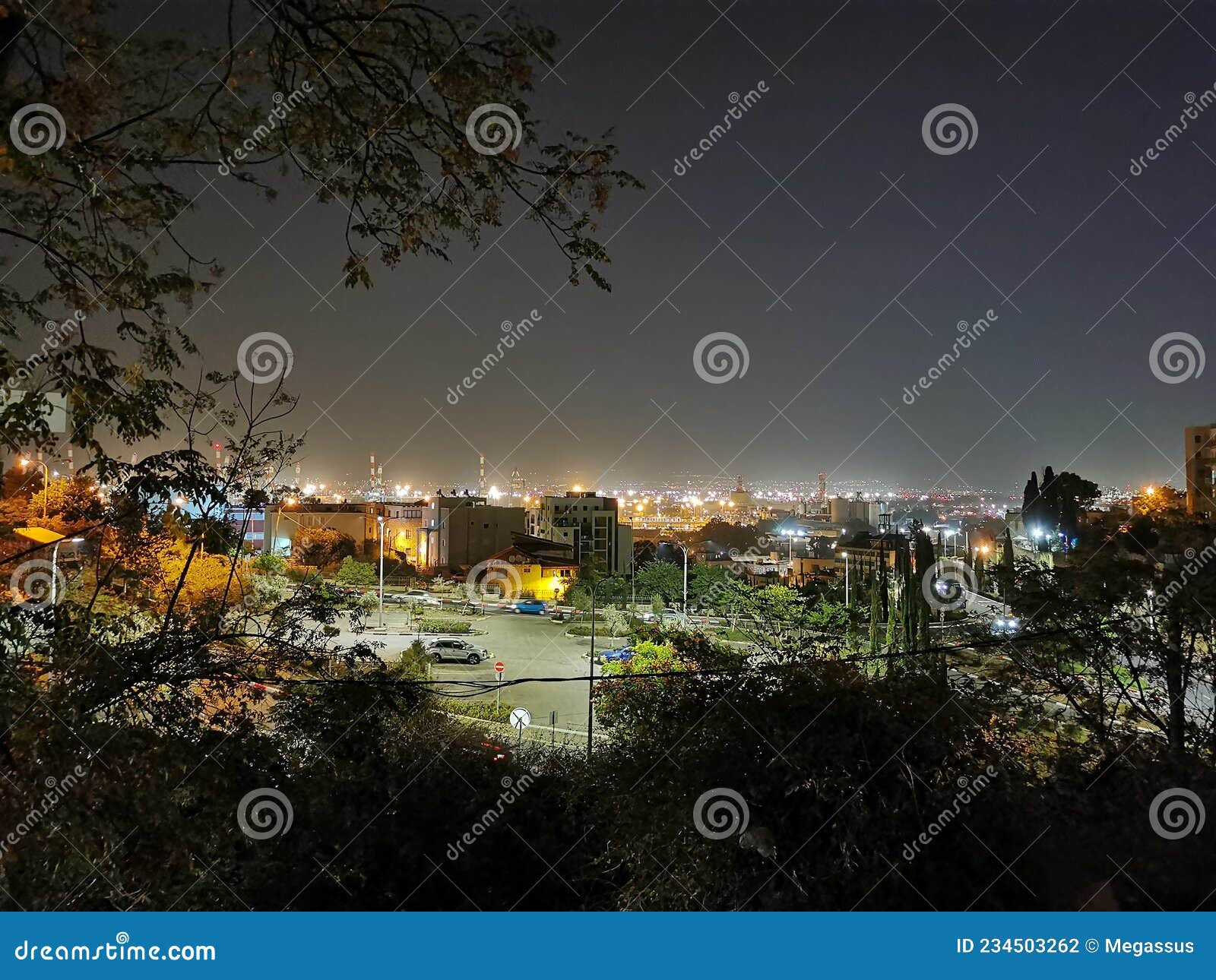 Wadi Salib Haifa Panorama Night Scene Stock Photo - Image of lighting ...