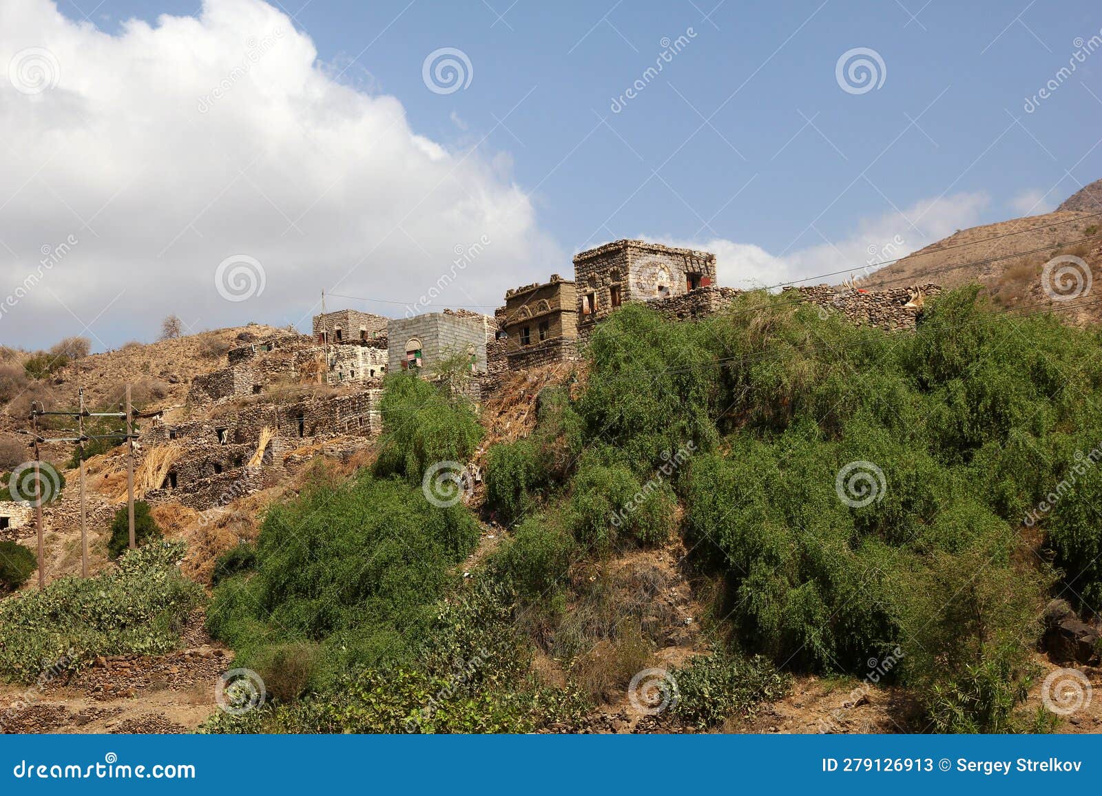 Wadi Sara in Mountains, Yemen Stock Image - Image of ancient, nature ...