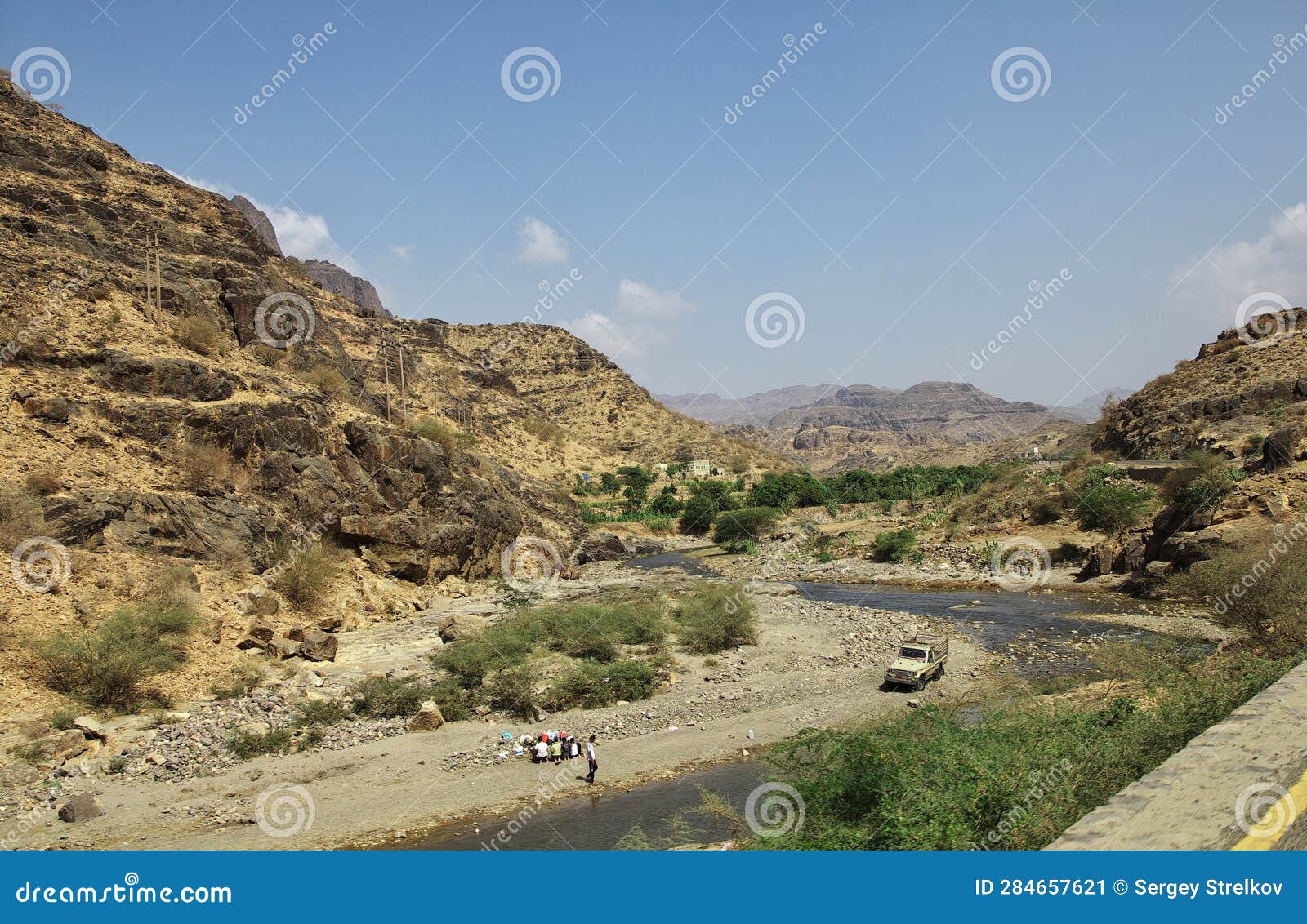 Wadi Sara, Yemen - 03 Jan 2013: Wadi Sara in Mountains, Yemen Editorial ...