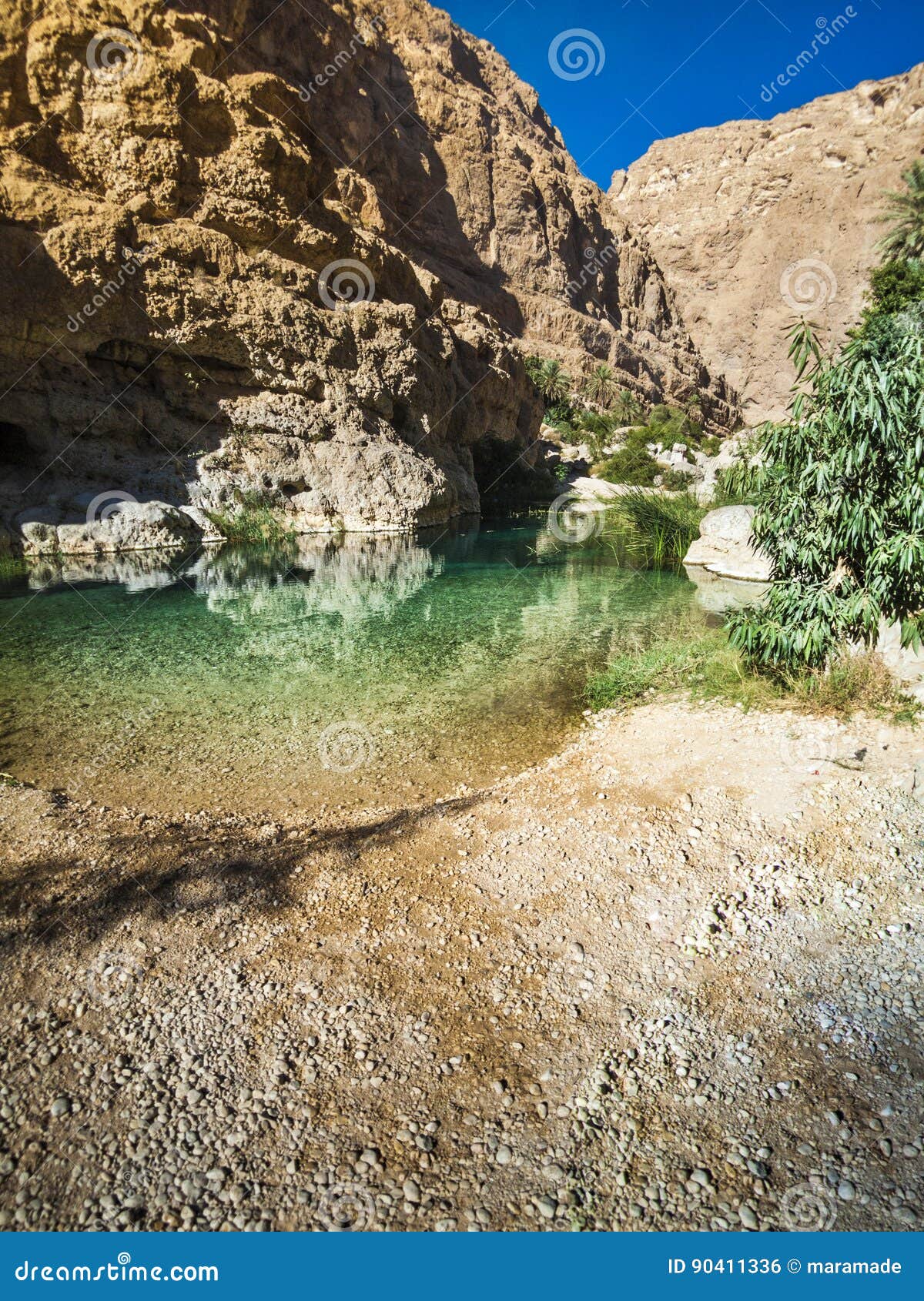 Wadi stock photo. Image of waterhole, reflection, shab - 90411336