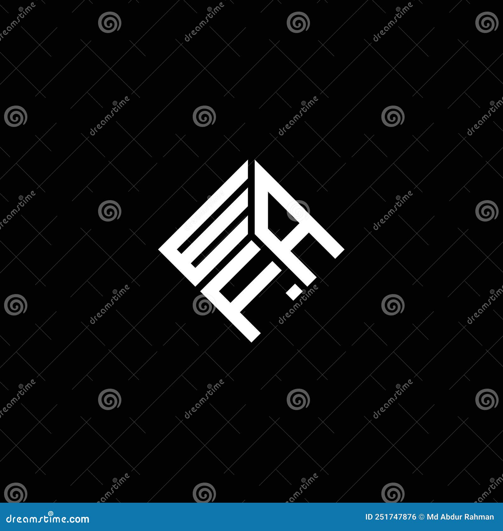 WAF Letter Logo Design On Black Background. WAF Creative Initials ...