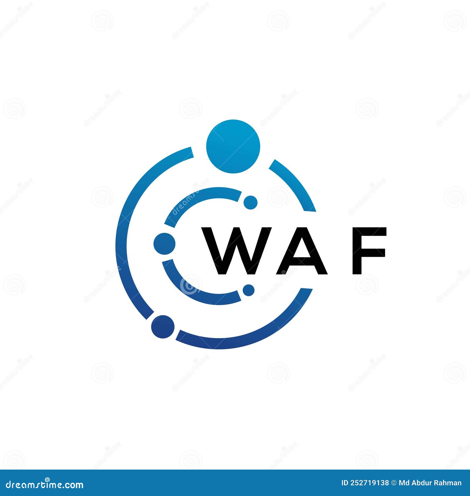 WAF Letter Technology Logo Design On White Background. WAF Creative ...