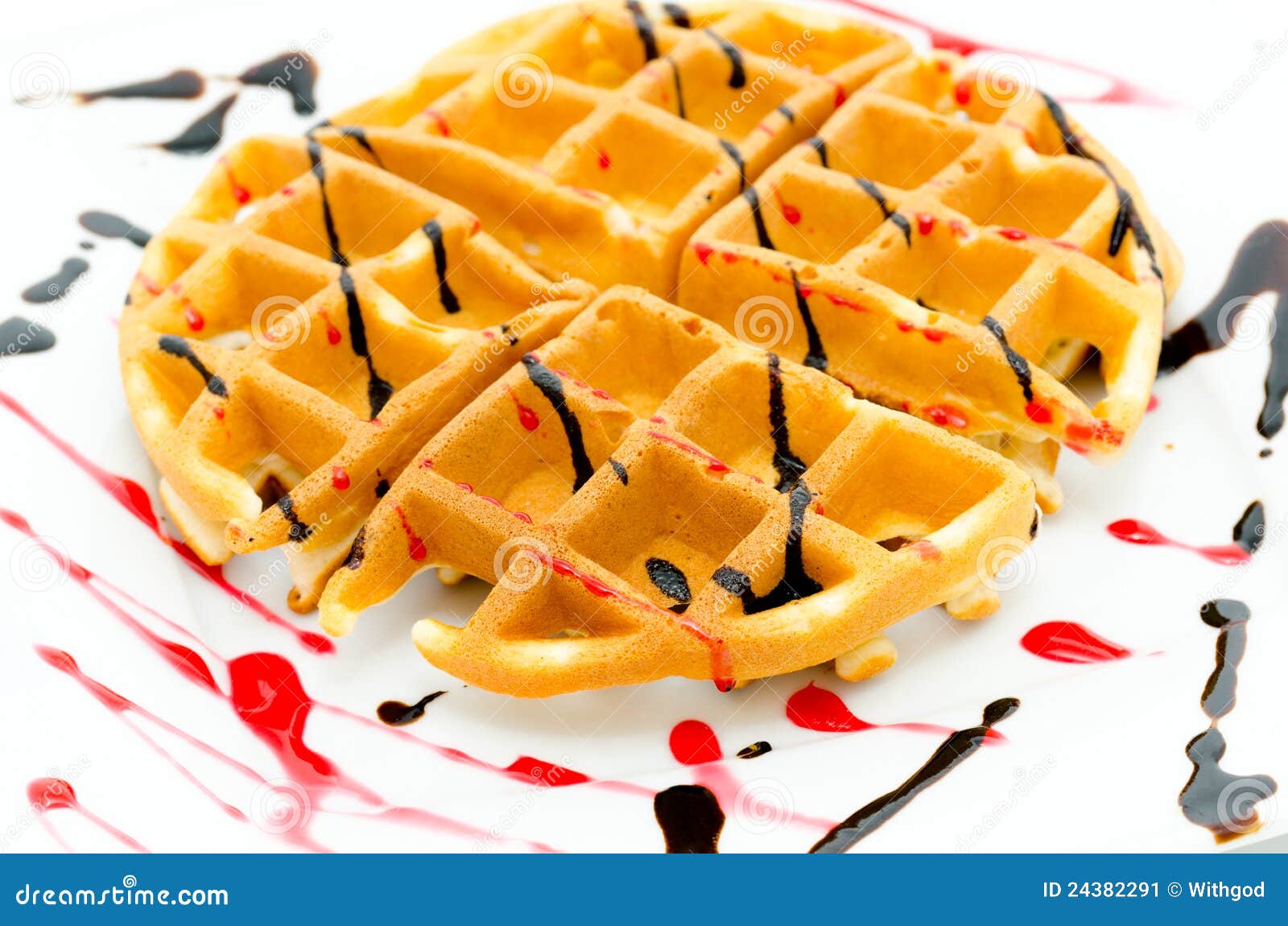 Wafel stock afbeelding. Image of pastei, bruin, rood - 24382291