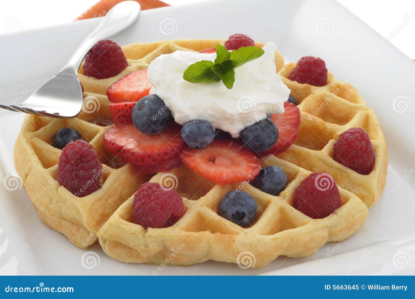 Wafel met Fruit stock afbeelding. Image of keuken, maaltijd - 5663645