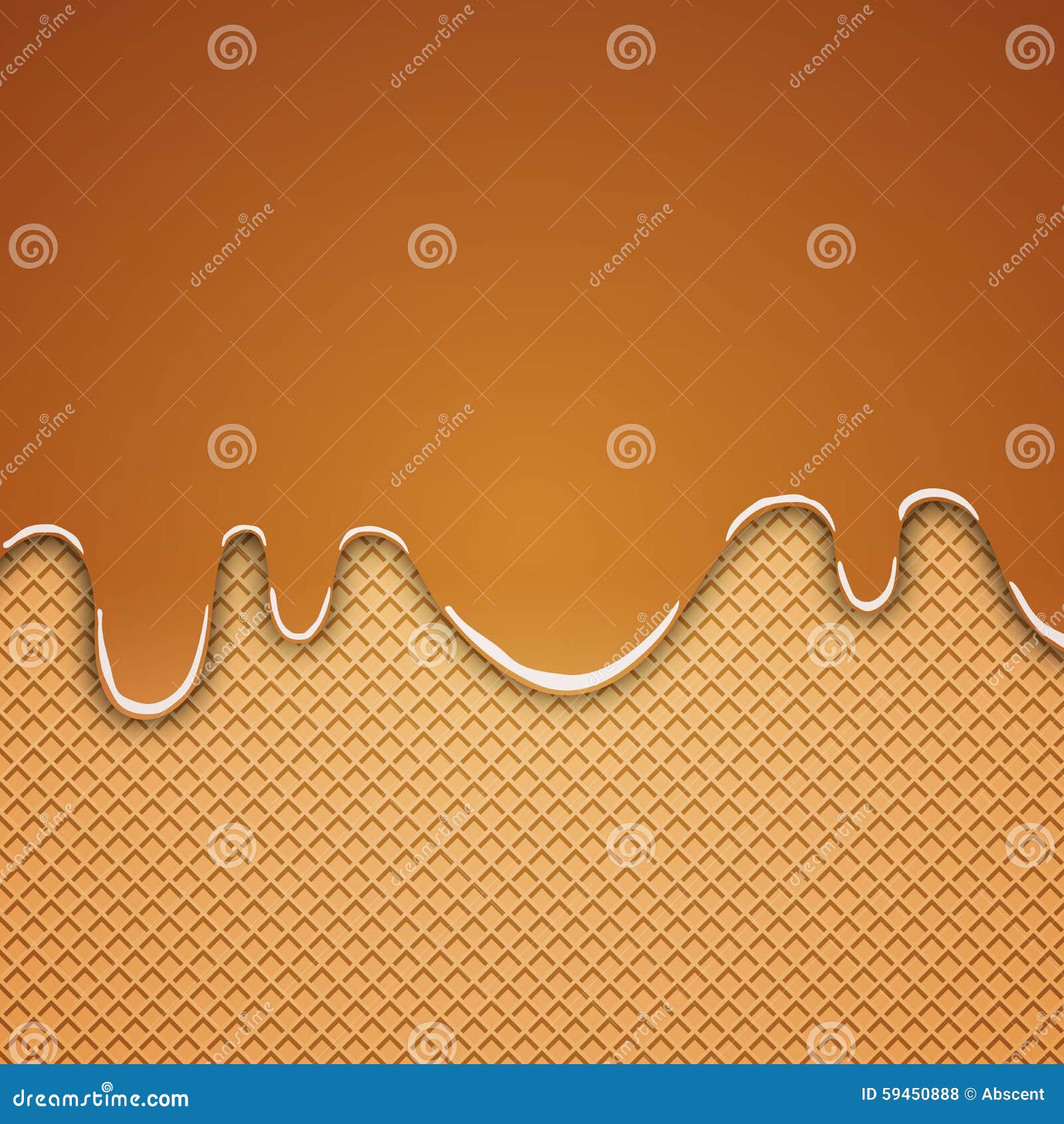 Wafer Background With Caramel Stock Vector Illustration Of Creative