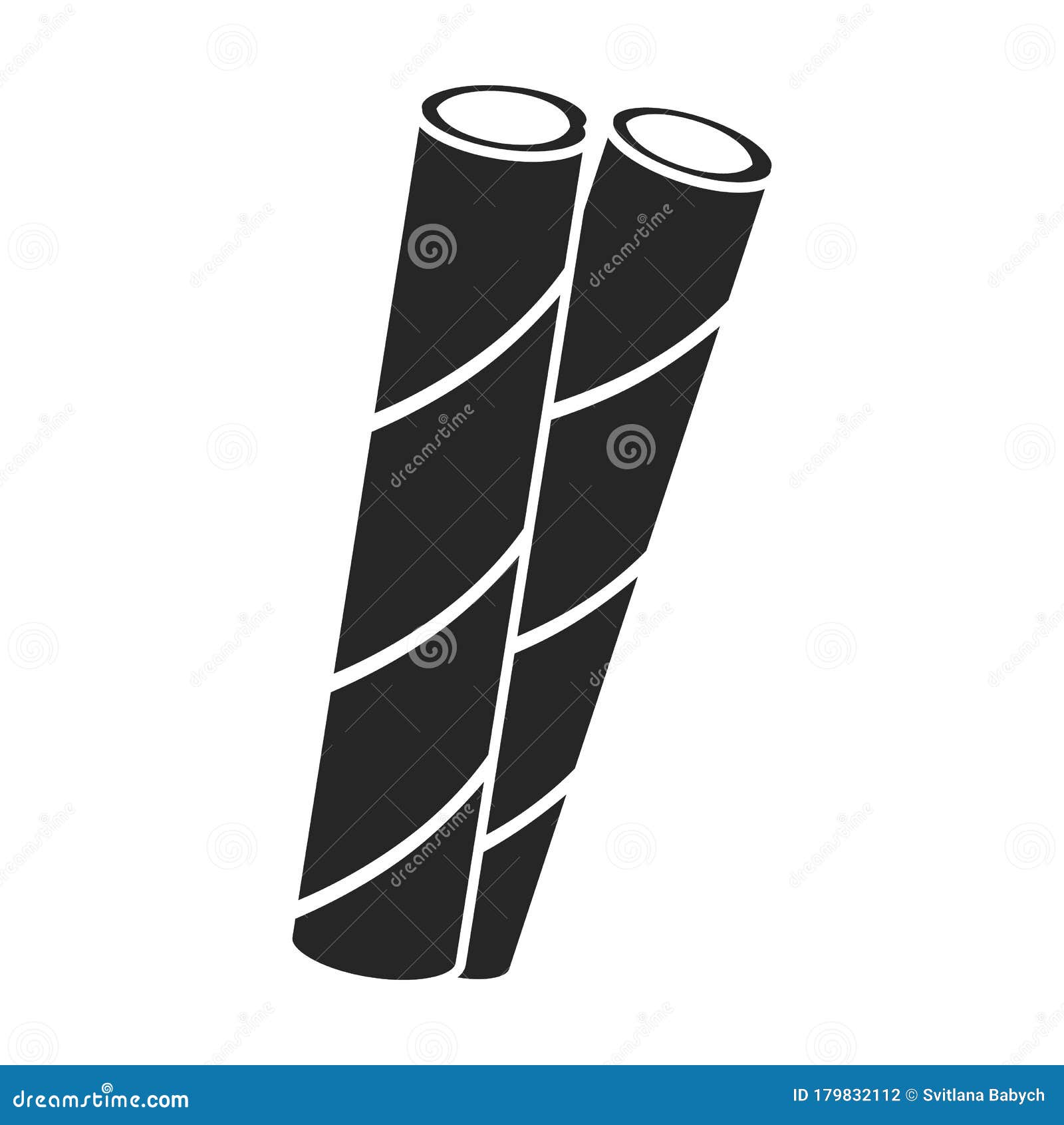 Wafer of Chocolate Roll Vector Icon.black Vector Icon Isolated on White ...