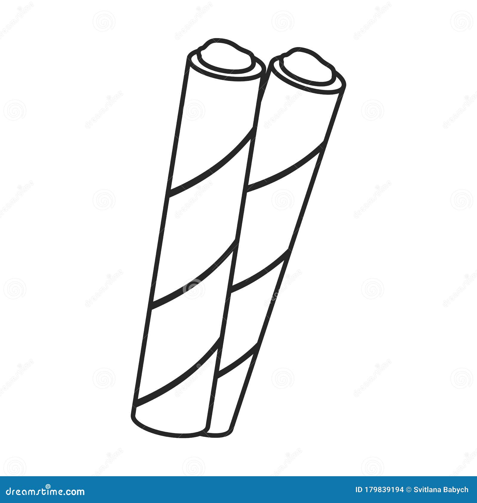Wafer of Chocolate Roll Vector Icon.Outline Vector Icon Isolated on ...