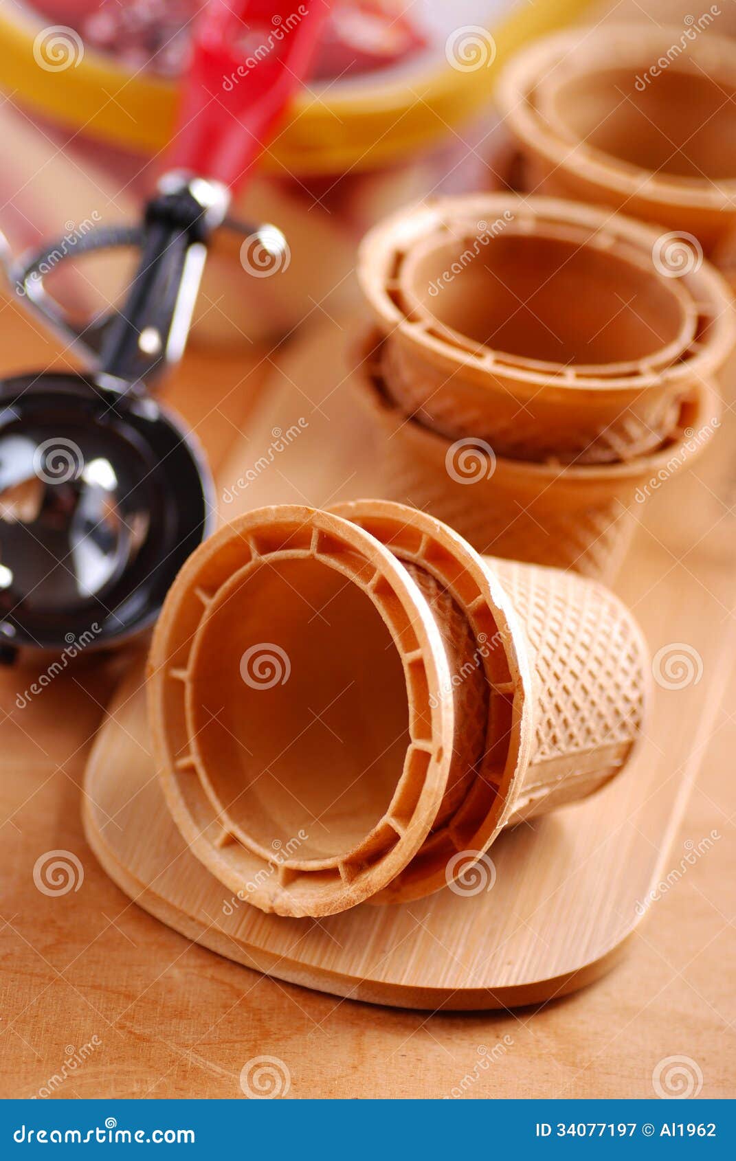 Wafer cups for Ice-Cream stock image. Image of tasty - 34077197