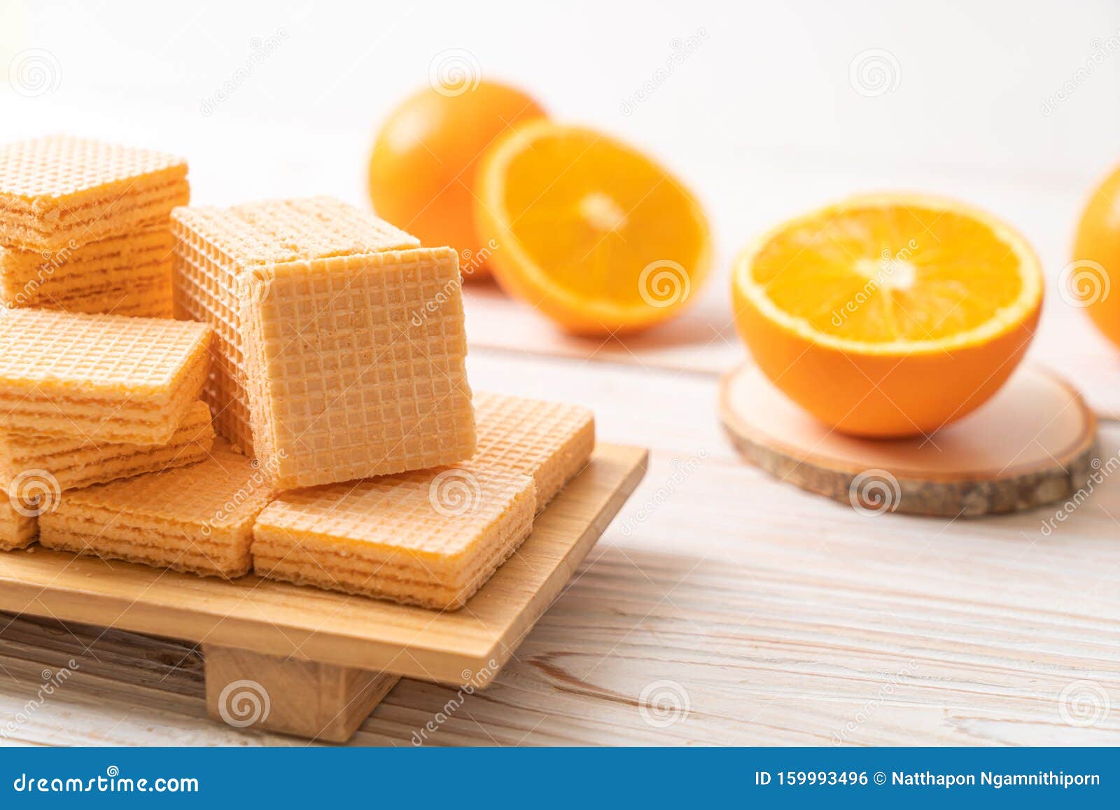 Wafer with orange cream stock photo. Image of green - 159993496