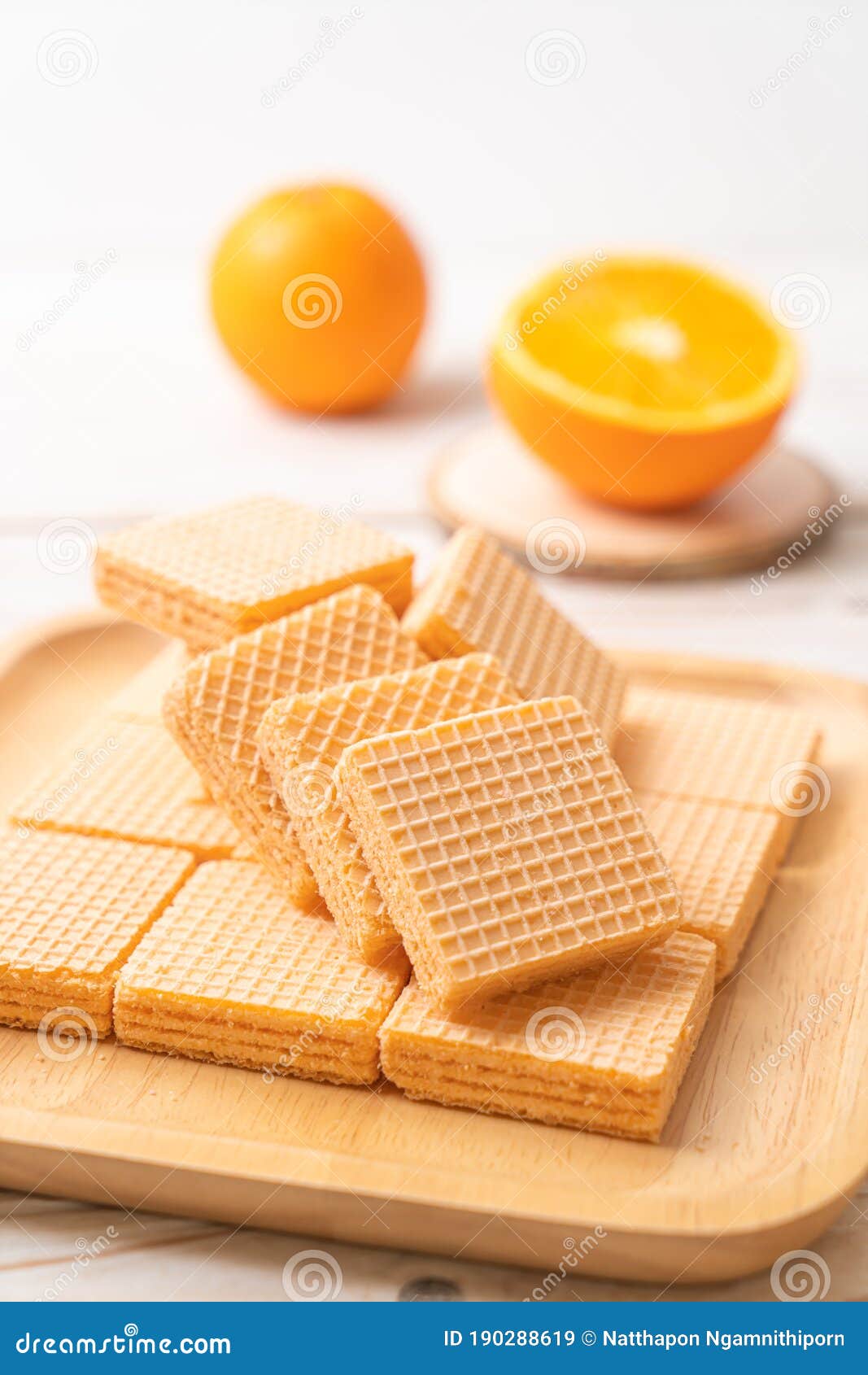 Wafer with orange cream stock image. Image of package - 190288619