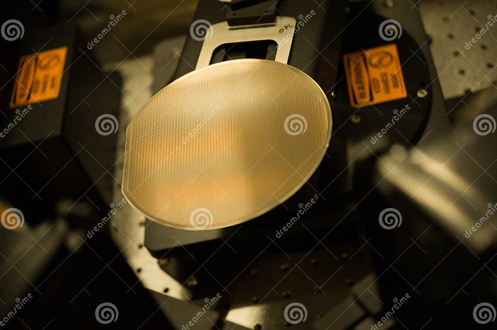 Wafer in Production Process Stock Photo - Image of wafer, cleanroom ...