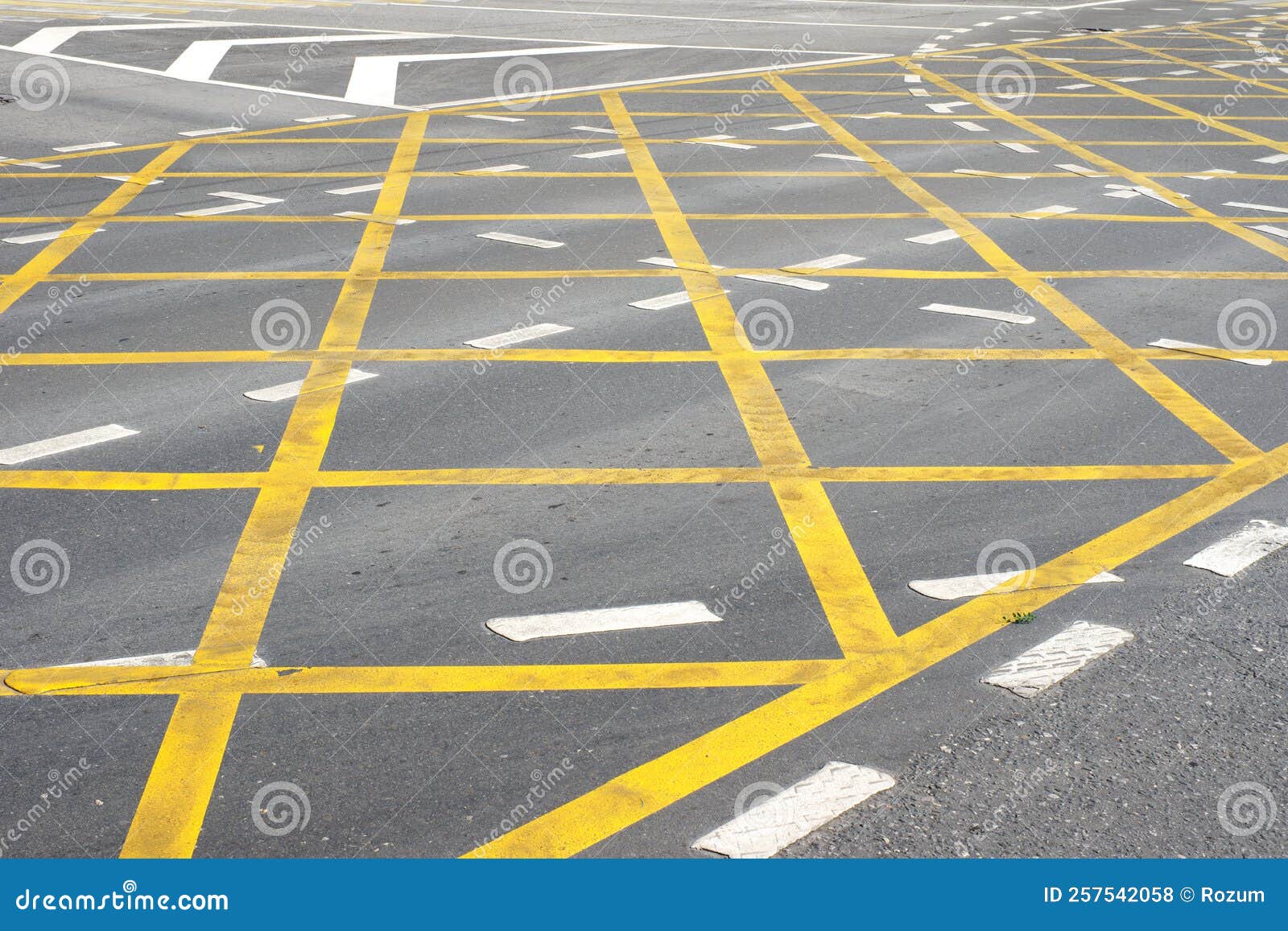 `Wafer` Road Marking on Intersection at Town. Stock Photo - Image of ...