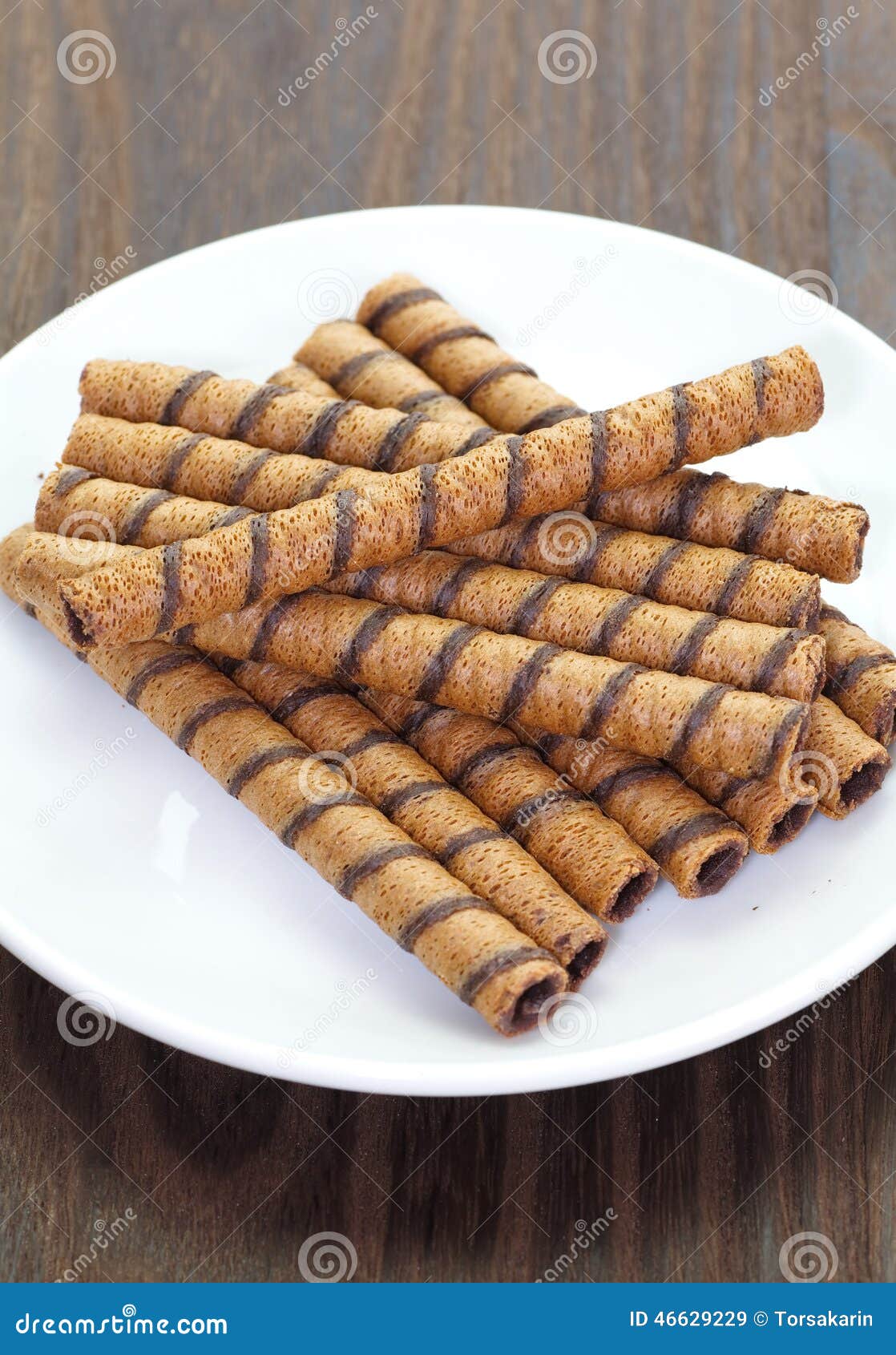 Wafer Roll stock image. Image of dessert, brown, gourmet - 46629229