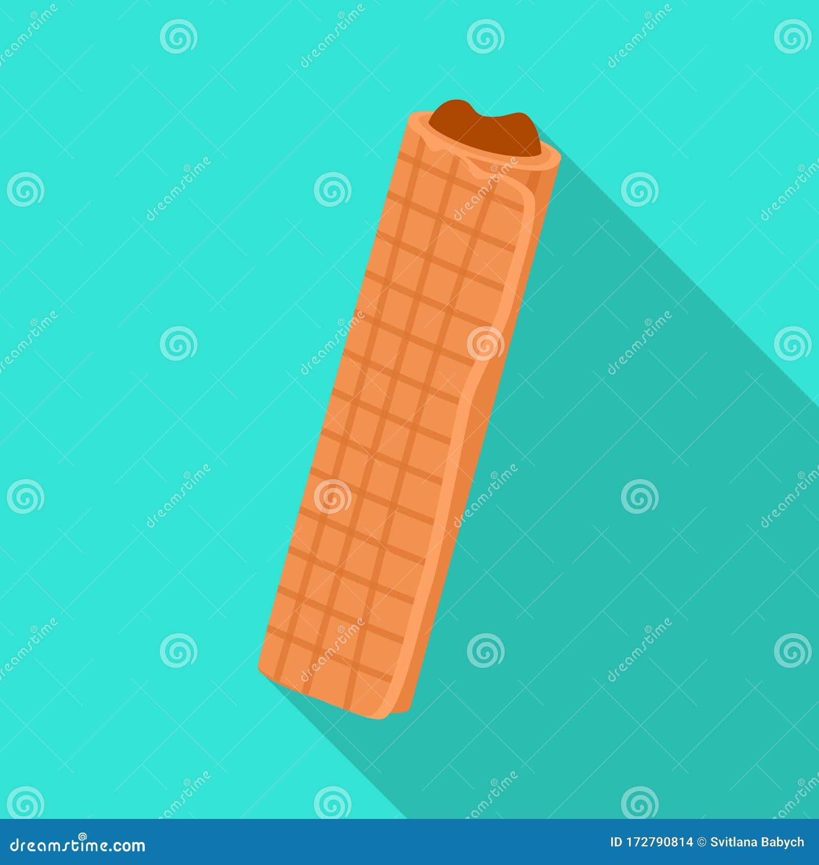 Wafer Roll Vector Icon.Flat Vector Icon Isolated on White Background ...