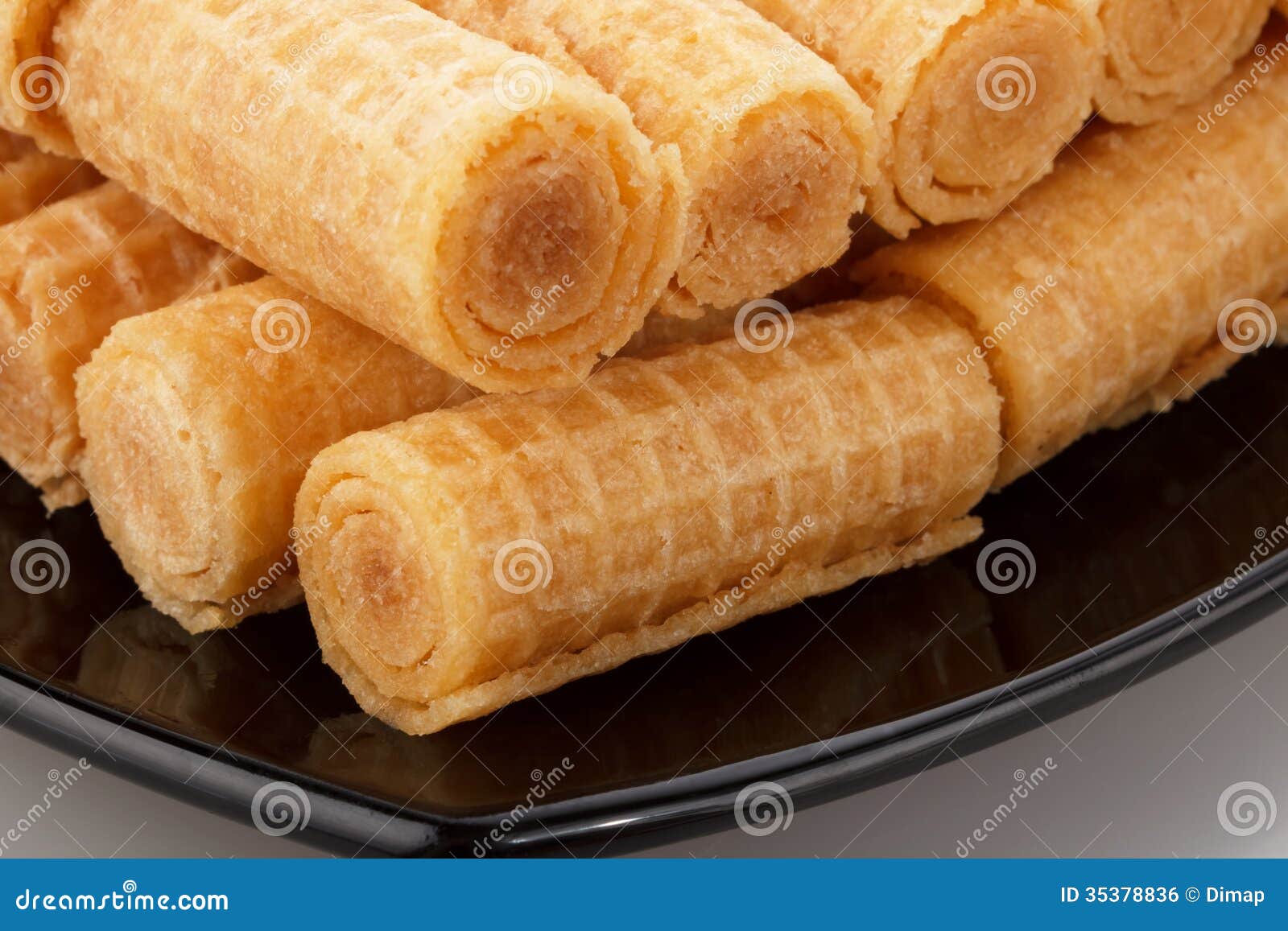 Wafer rolls stock photo. Image of rolled, stuffed, sweet - 35378836