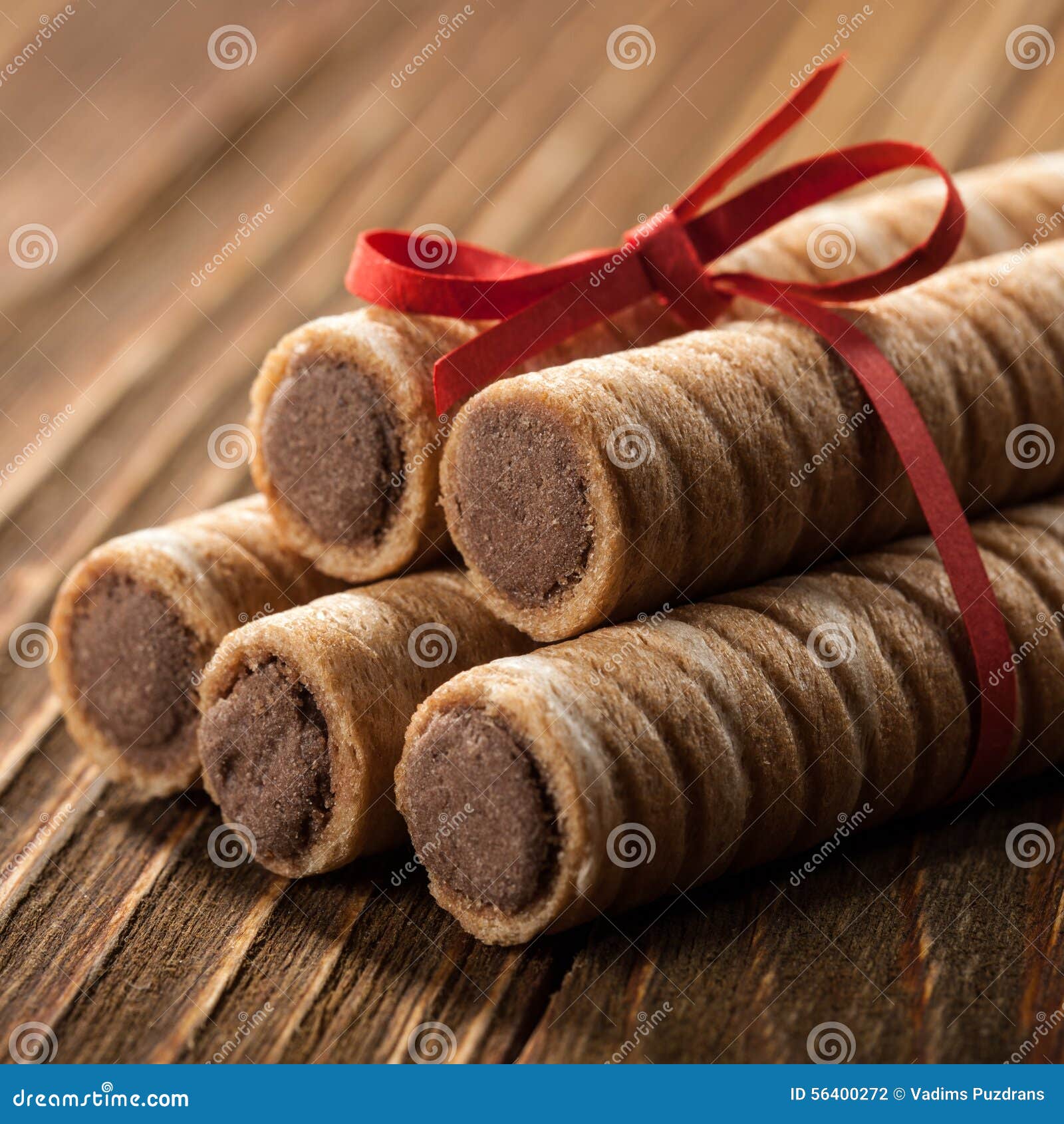 Wafer rolls stock photo. Image of cooking, wood, sweet - 56400272