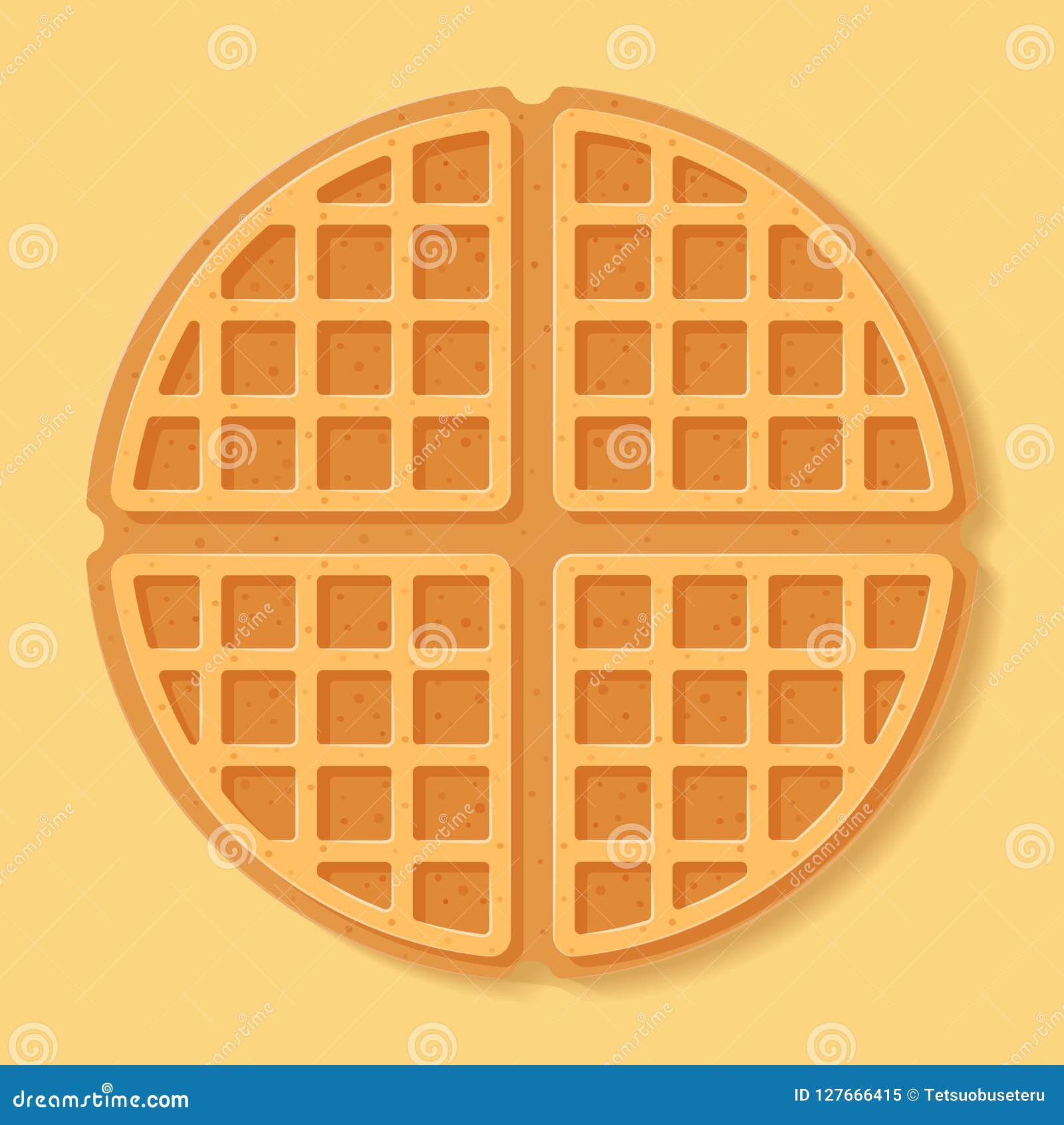 Round Waffle. Realistic Style. Dessert Pattern. Stock Vector ...