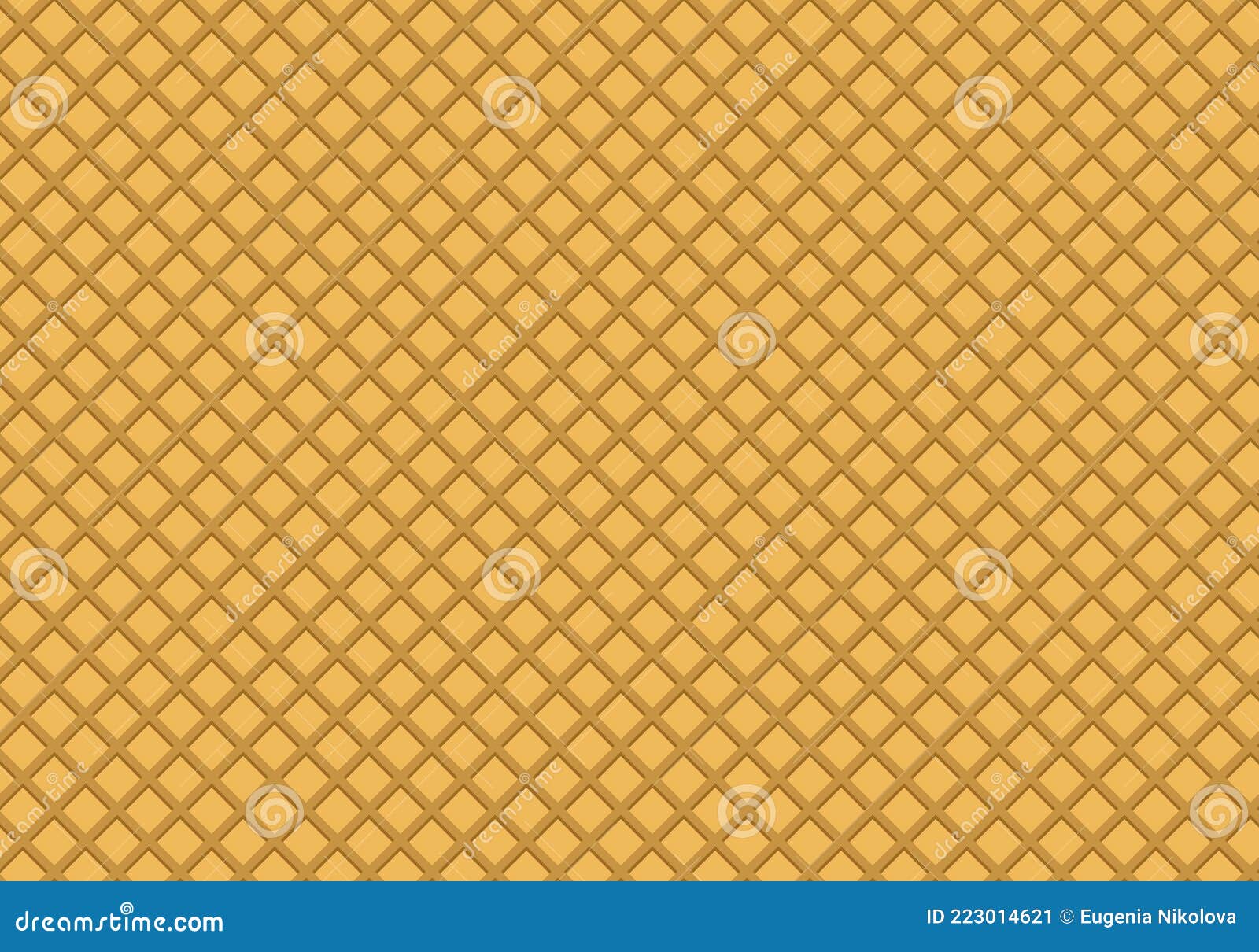 Wafer Seamless Pattern Background Ice Cream Cone Waffle Texture Stock