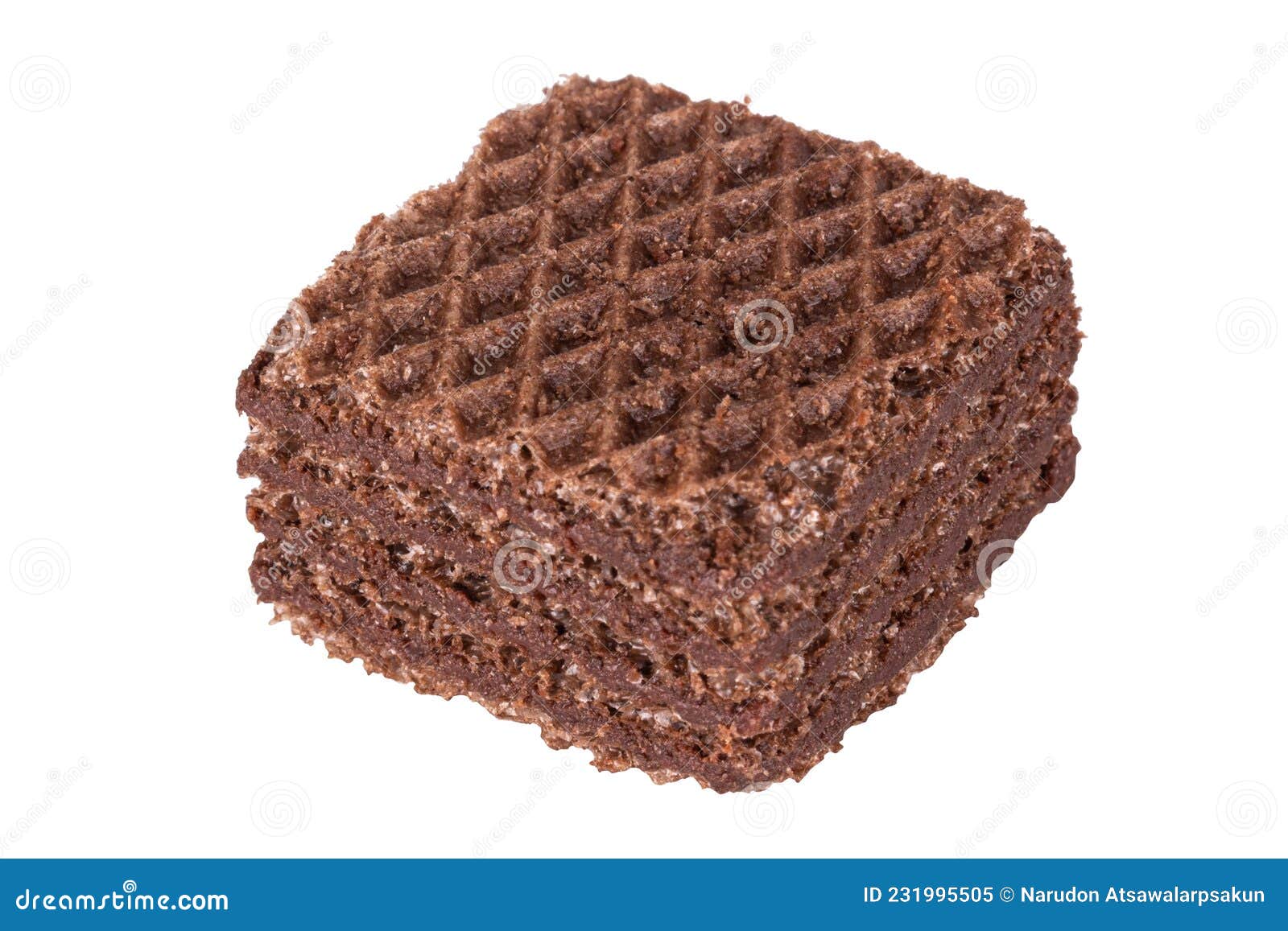 Wafer Square Chocolate Isolated on White Background Stock Image - Image ...