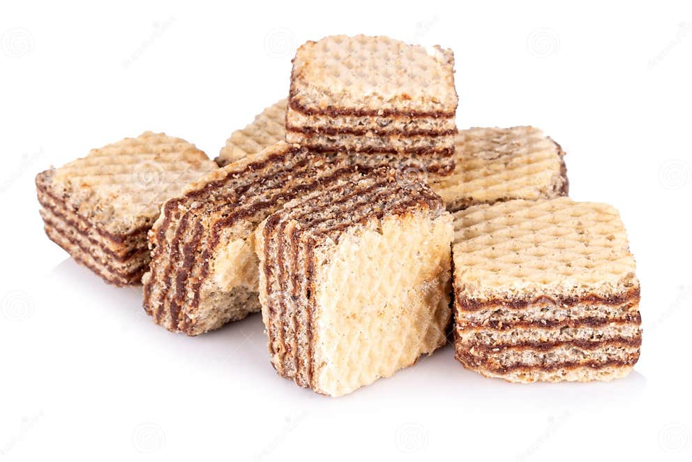 Wafer Square Isolated on White Background Stock Image - Image of cake ...
