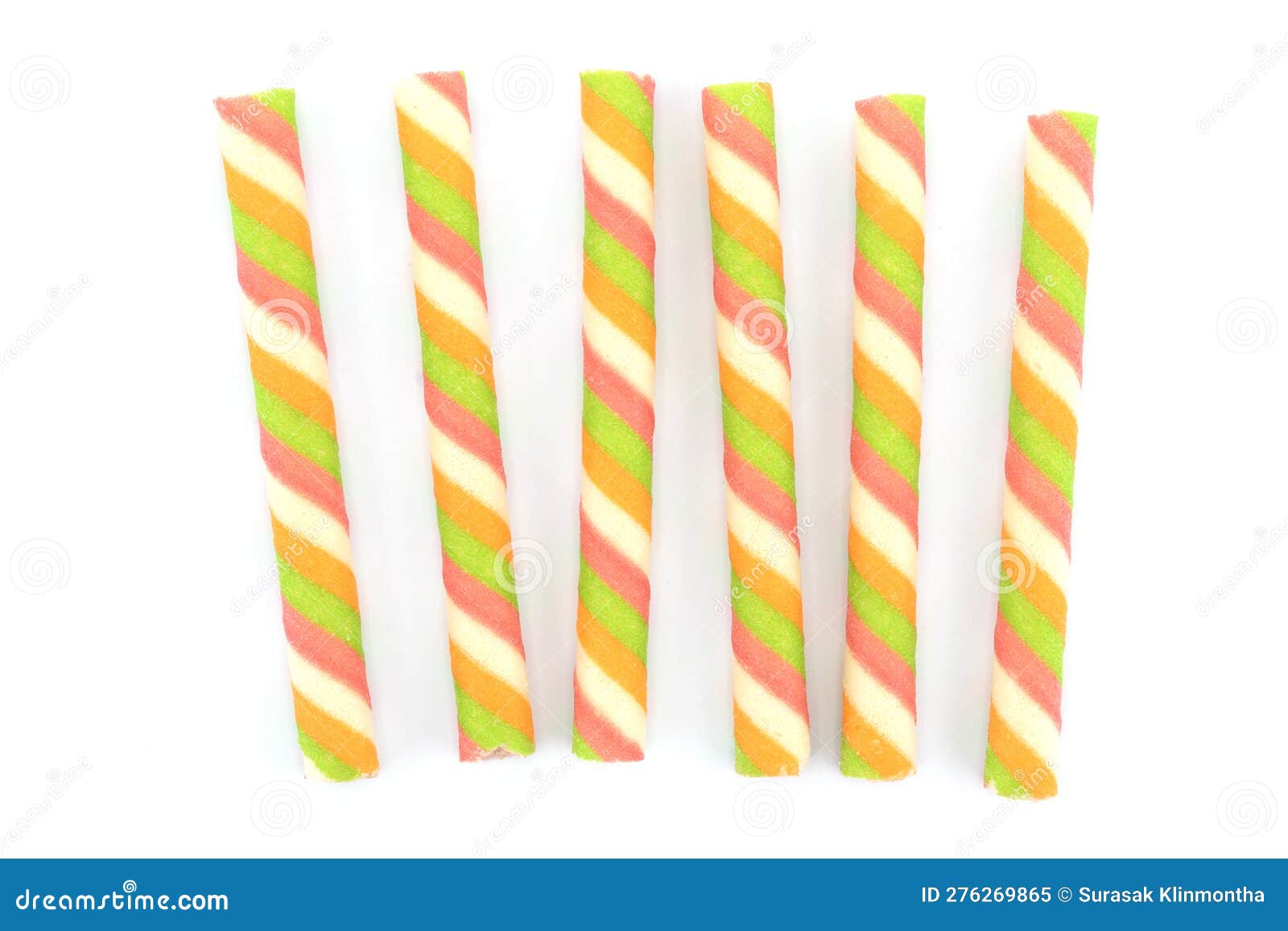 Wafer Stick Roll Isolated on White Background. Colorful Wafer Stick ...