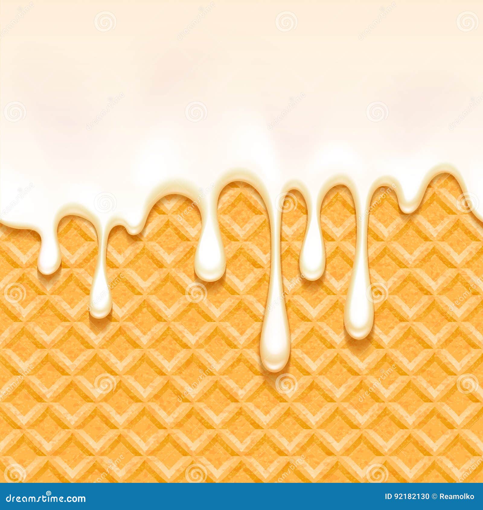 Wafer And Vanilla Cream Vector Background Stock Vector