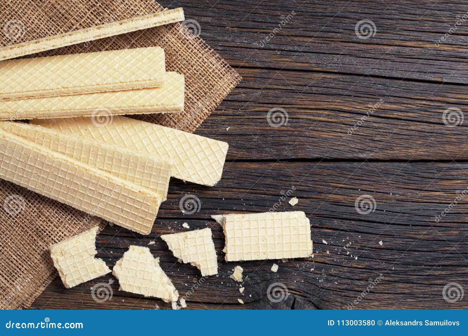 Wafers on table stock photo. Image of tasty, dessert - 113003580