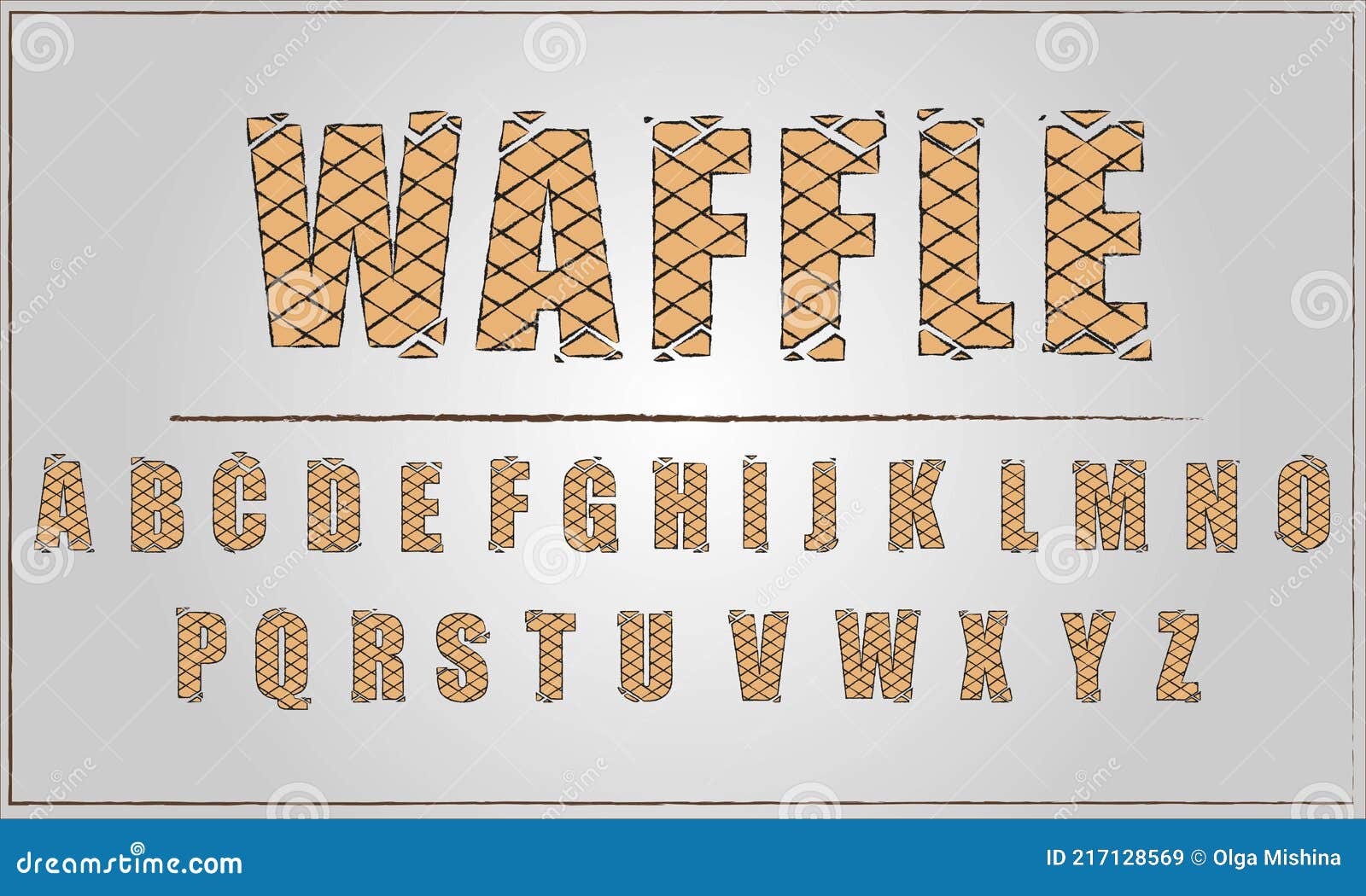 Modern Font with Grid, Alphabet, Text with Waffle. Vector Illustration ...