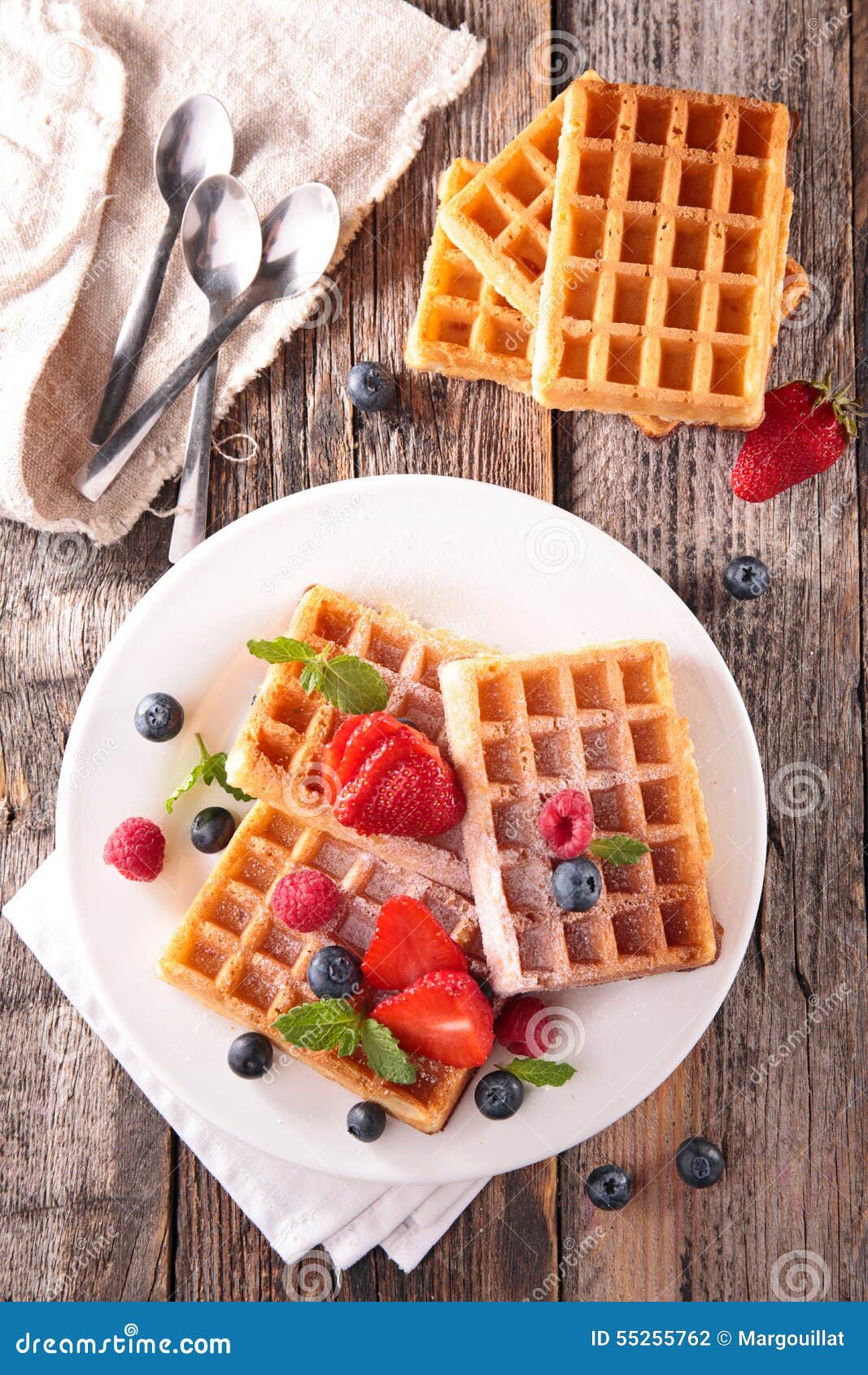 Waffle and berry fruit stock photo. Image of breakfast - 55255762