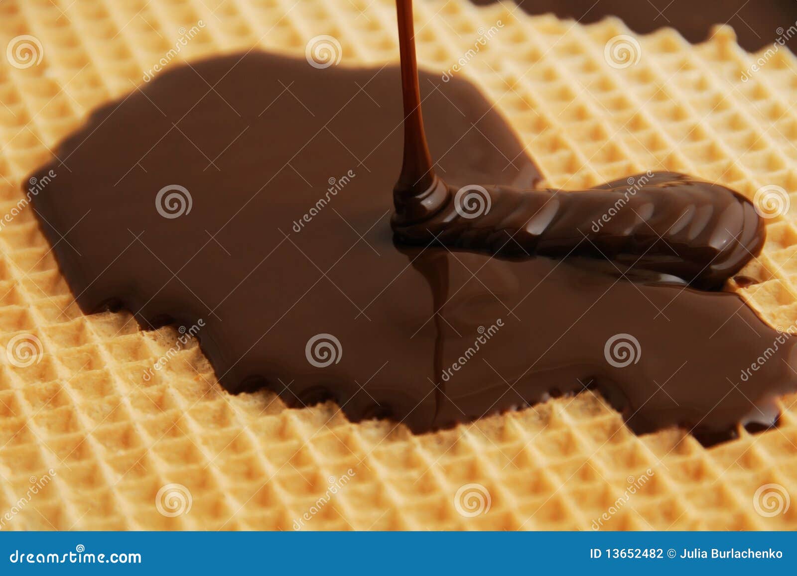 Waffle cake stock photo. Image of stream, melting, flow - 13652482