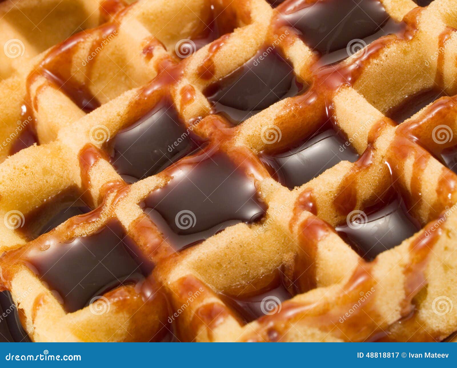 Waffle with Chocolate stock image. Image of waffled, dessert - 48818817
