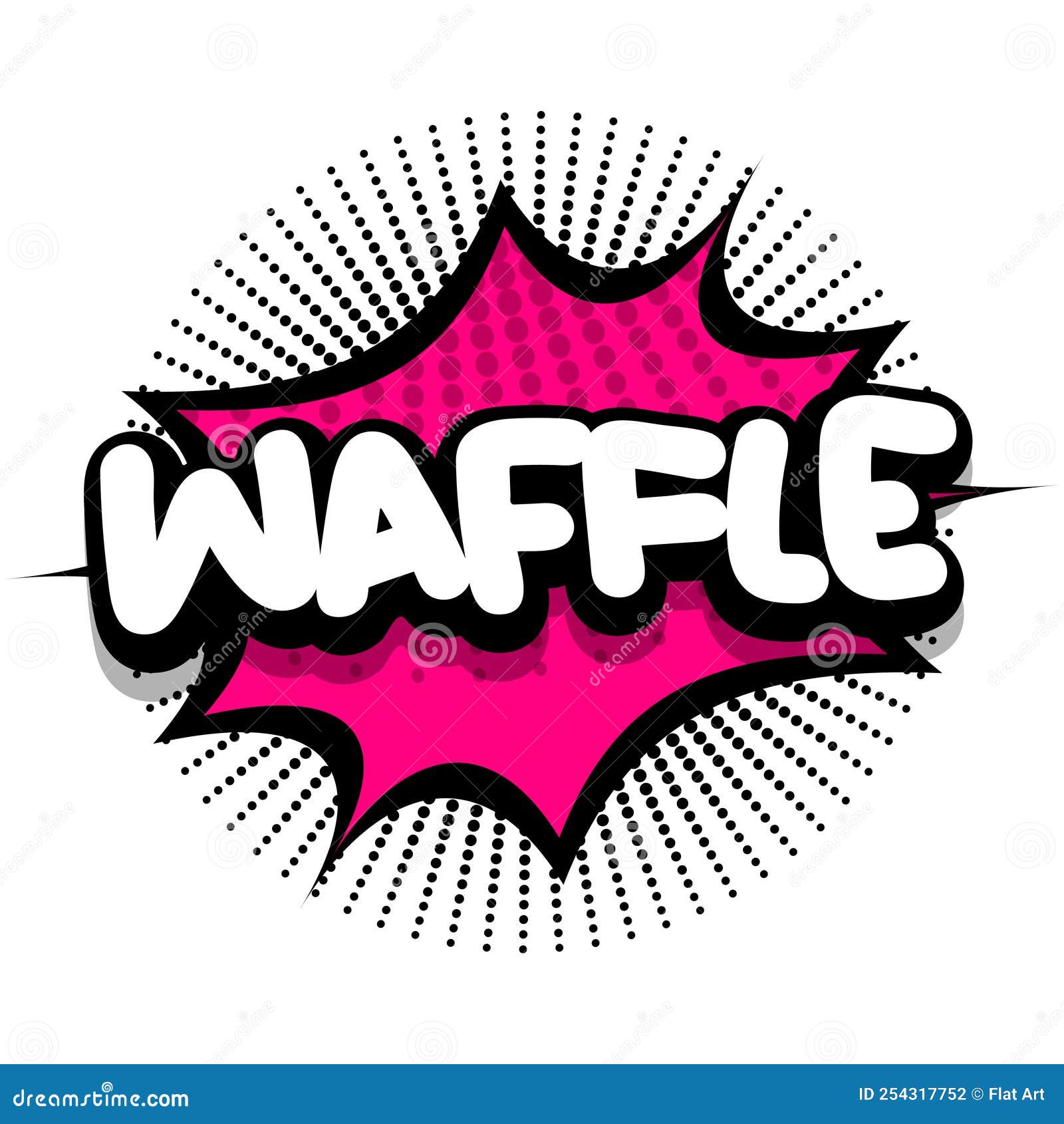 Waffle Comic Book Explosion Bubble Vector Illustration Stock Vector ...