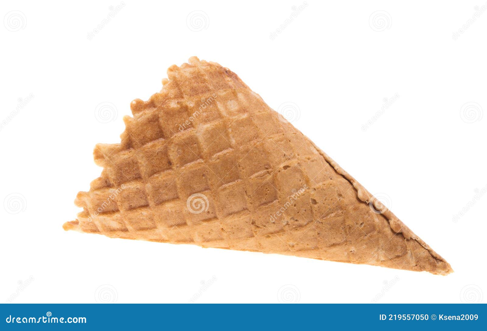 Waffle cone isolated stock photo. Image of white, calorie - 219557050