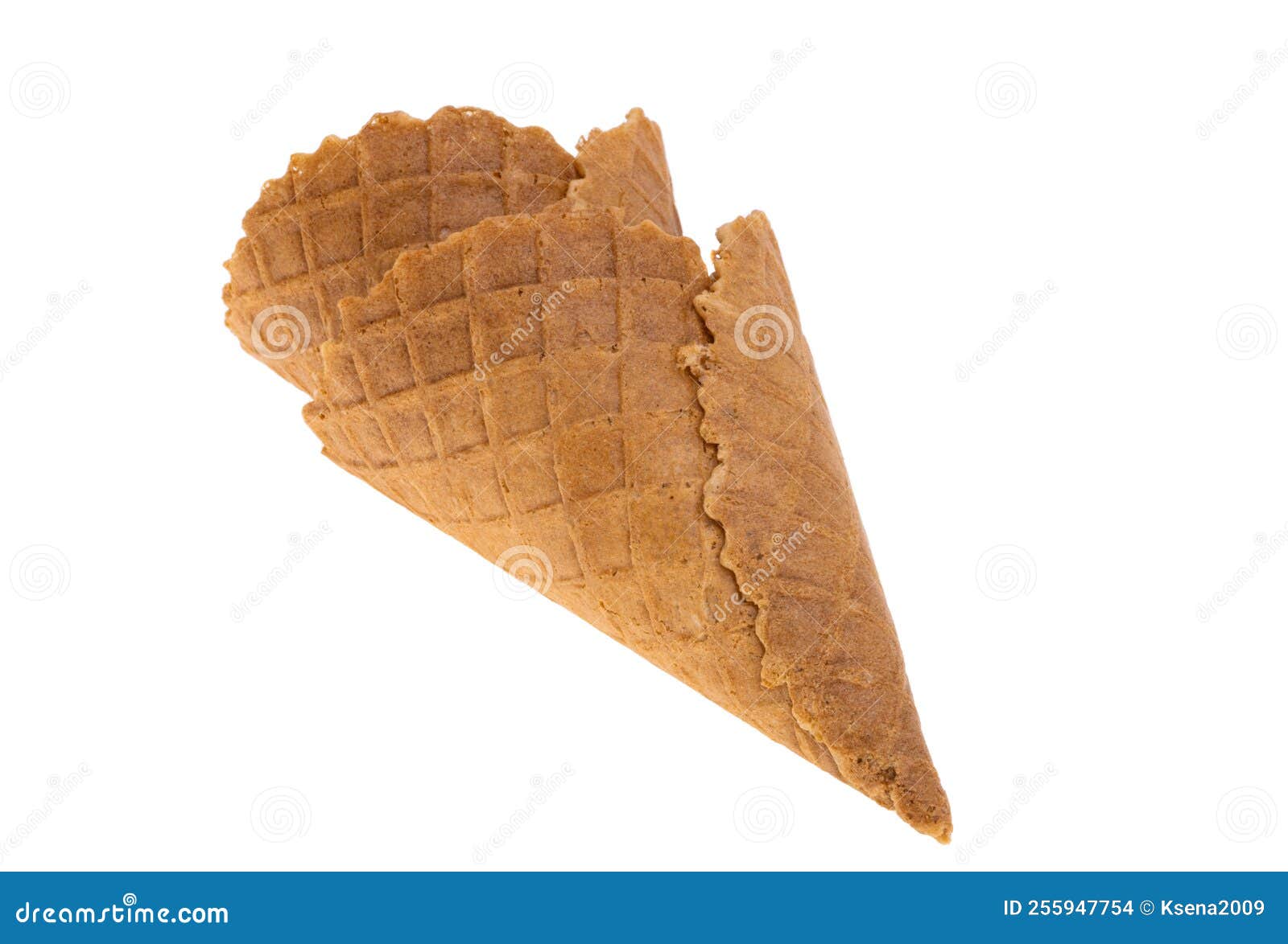 Waffle cone isolated stock photo. Image of snack, object - 255947754
