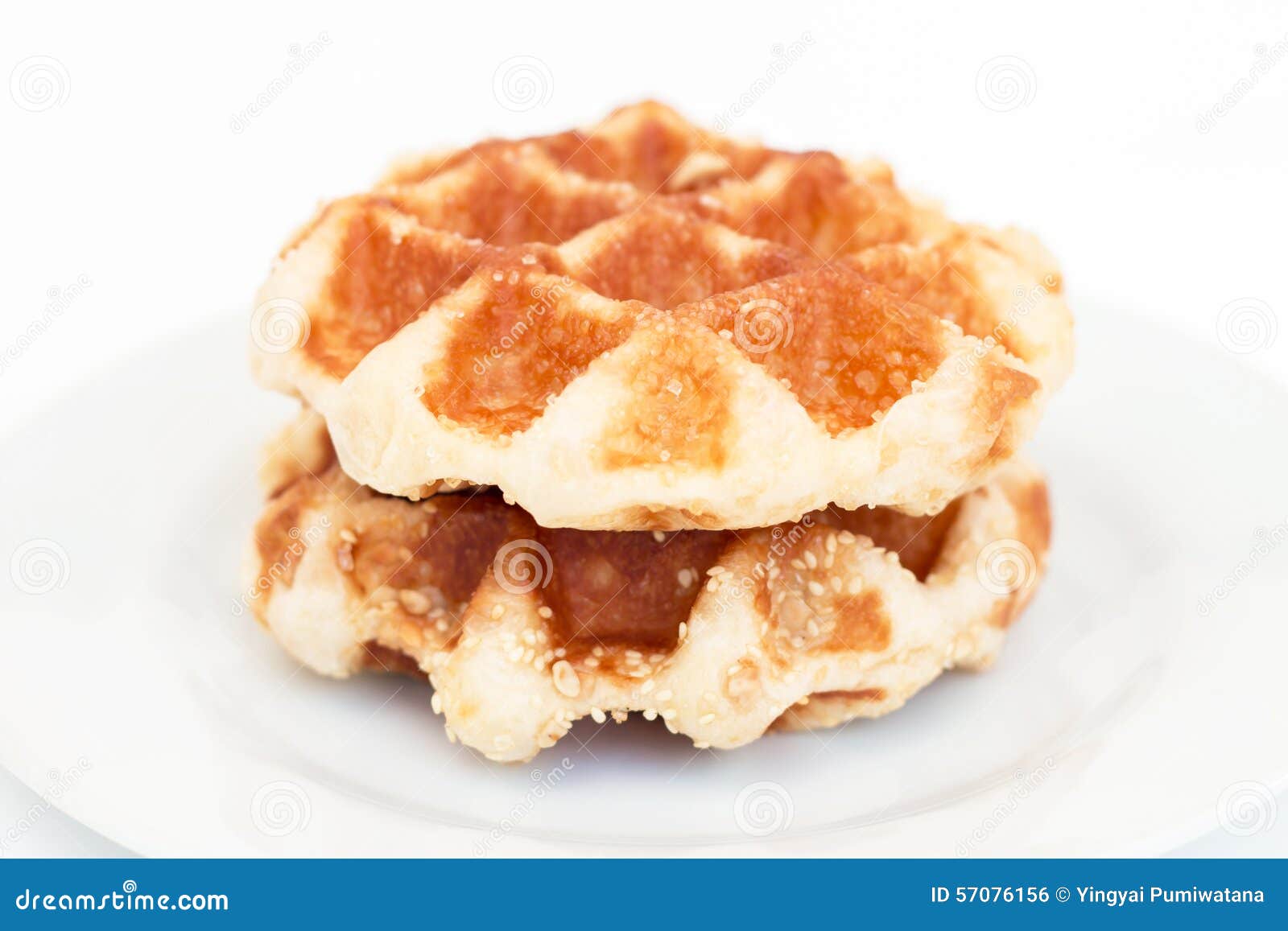 Waffle on dish stock photo. Image of white, isolated - 57076156