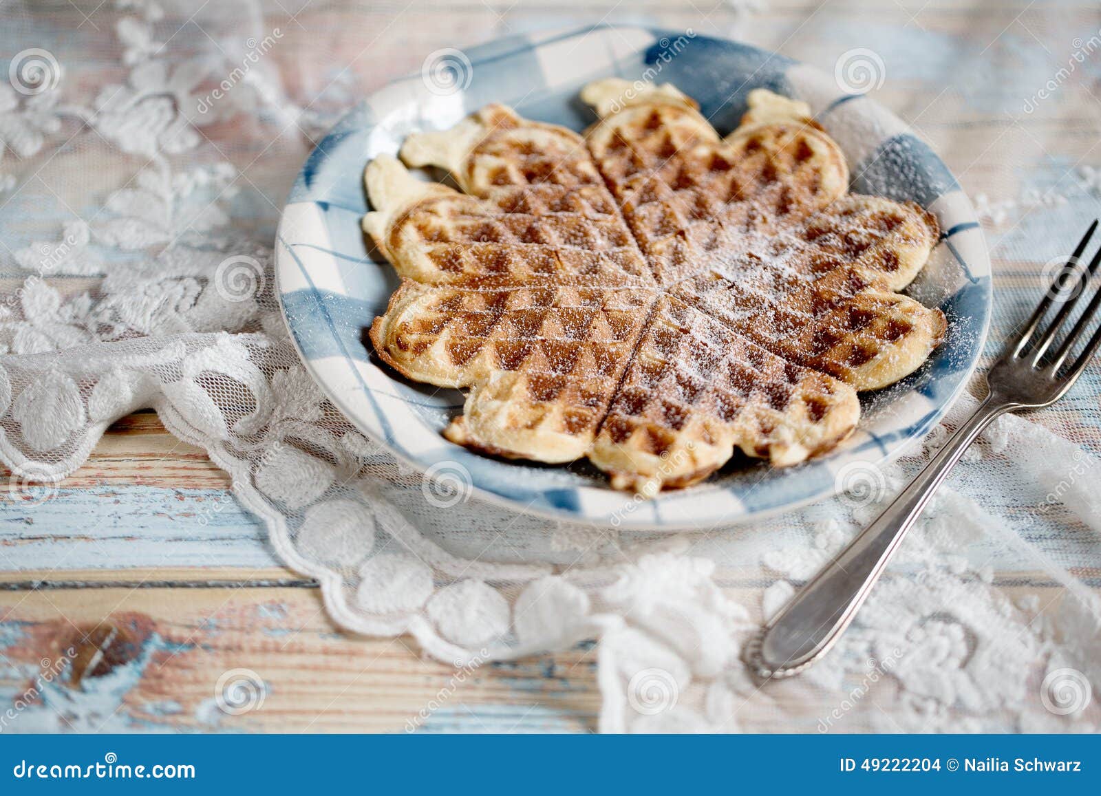 Waffle stock photo. Image of sugar, plate, icing, home - 49222204