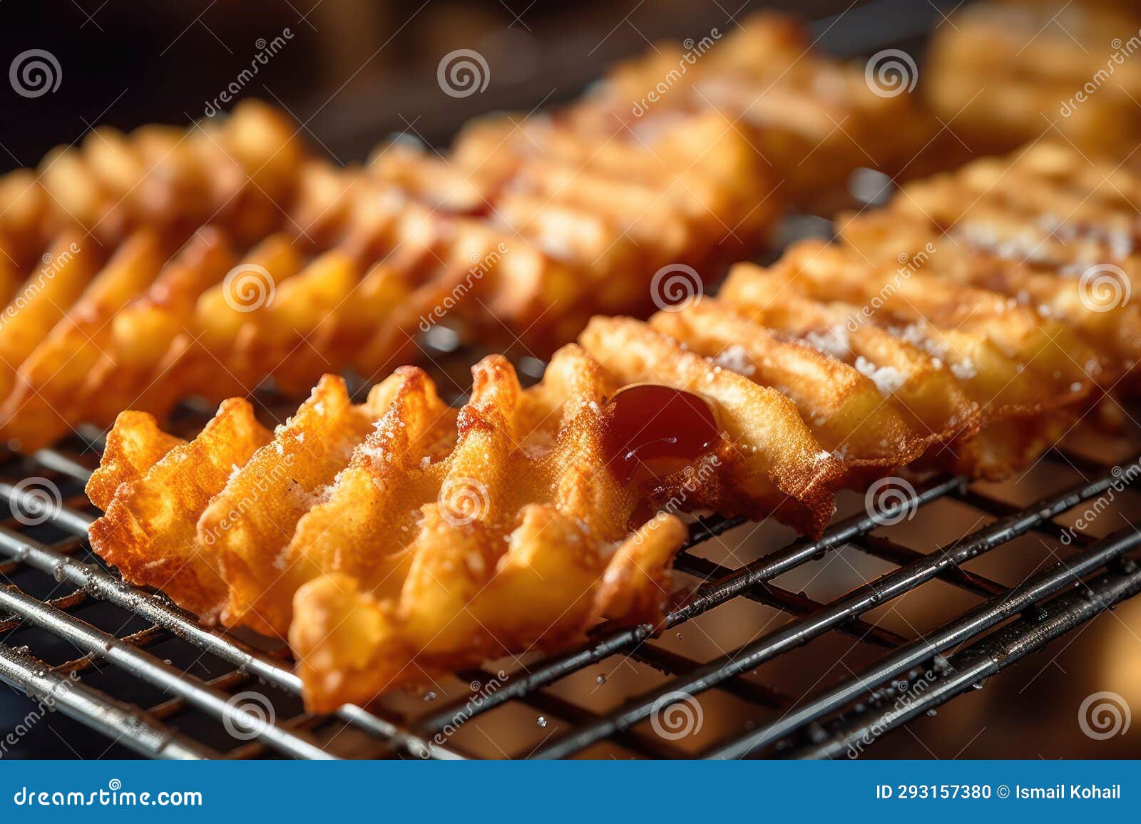 Waffle Fries on a Rack, Created by Generative AI Stock Illustration ...