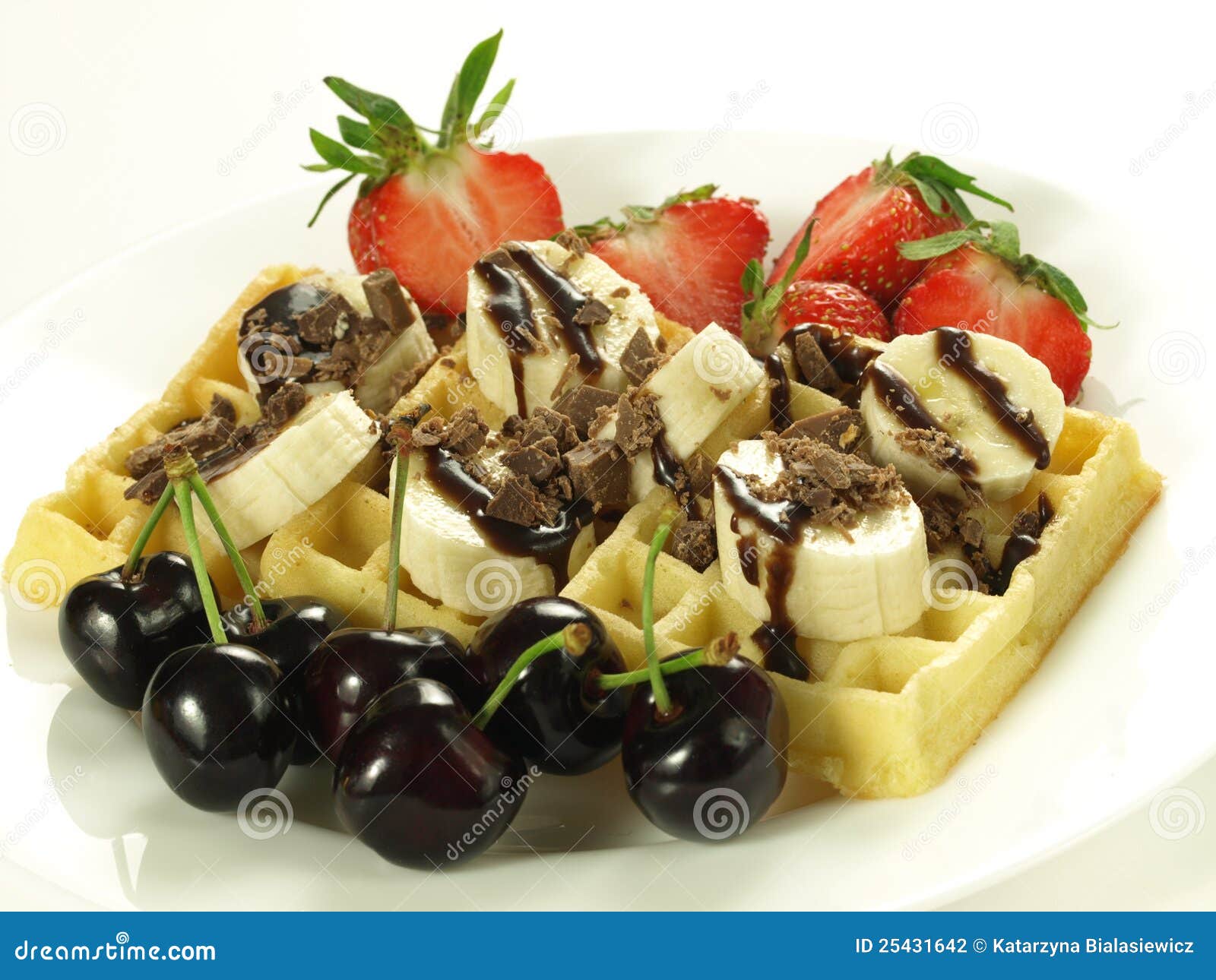 Waffle with fruits stock photo. Image of food, traditional - 25431642