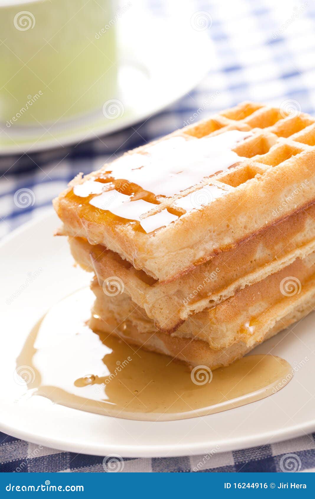 Waffle with honey stock photo. Image of dessert, pastry - 16244916