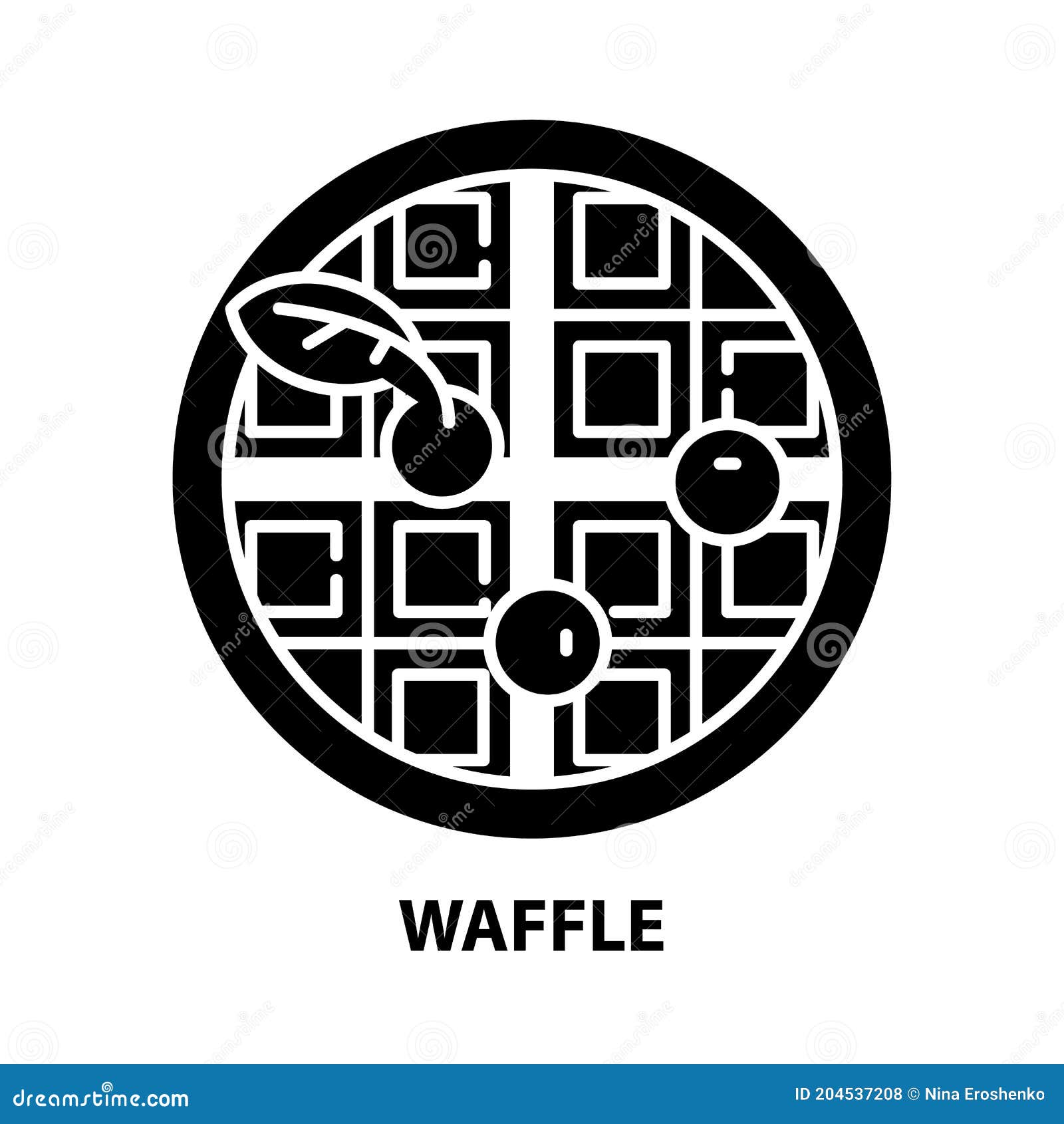 Waffle Icon, Black Vector Sign with Editable Strokes, Concept ...