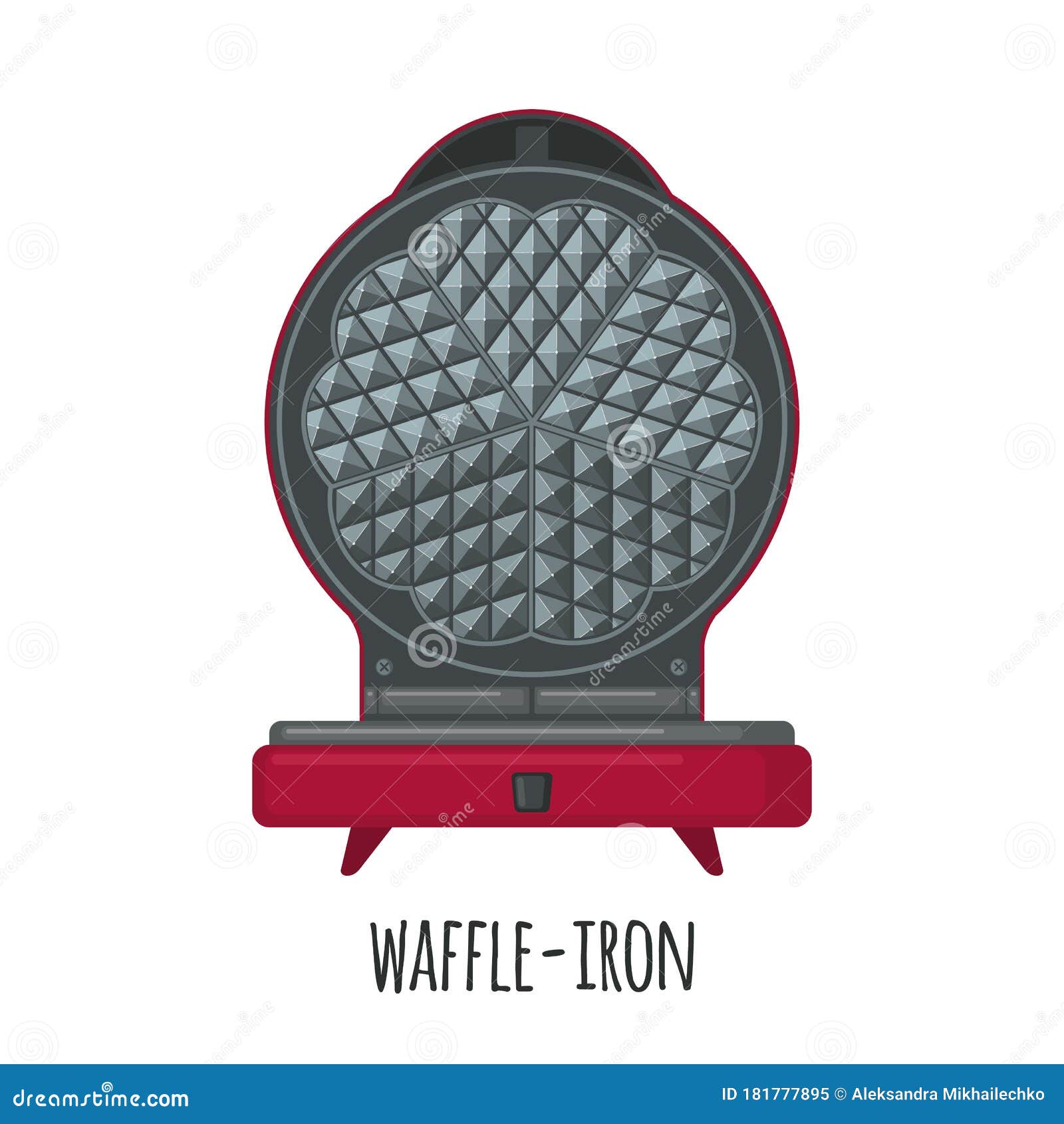 Waffle Iron Icon in Flat Style Isolated on White Background Stock ...