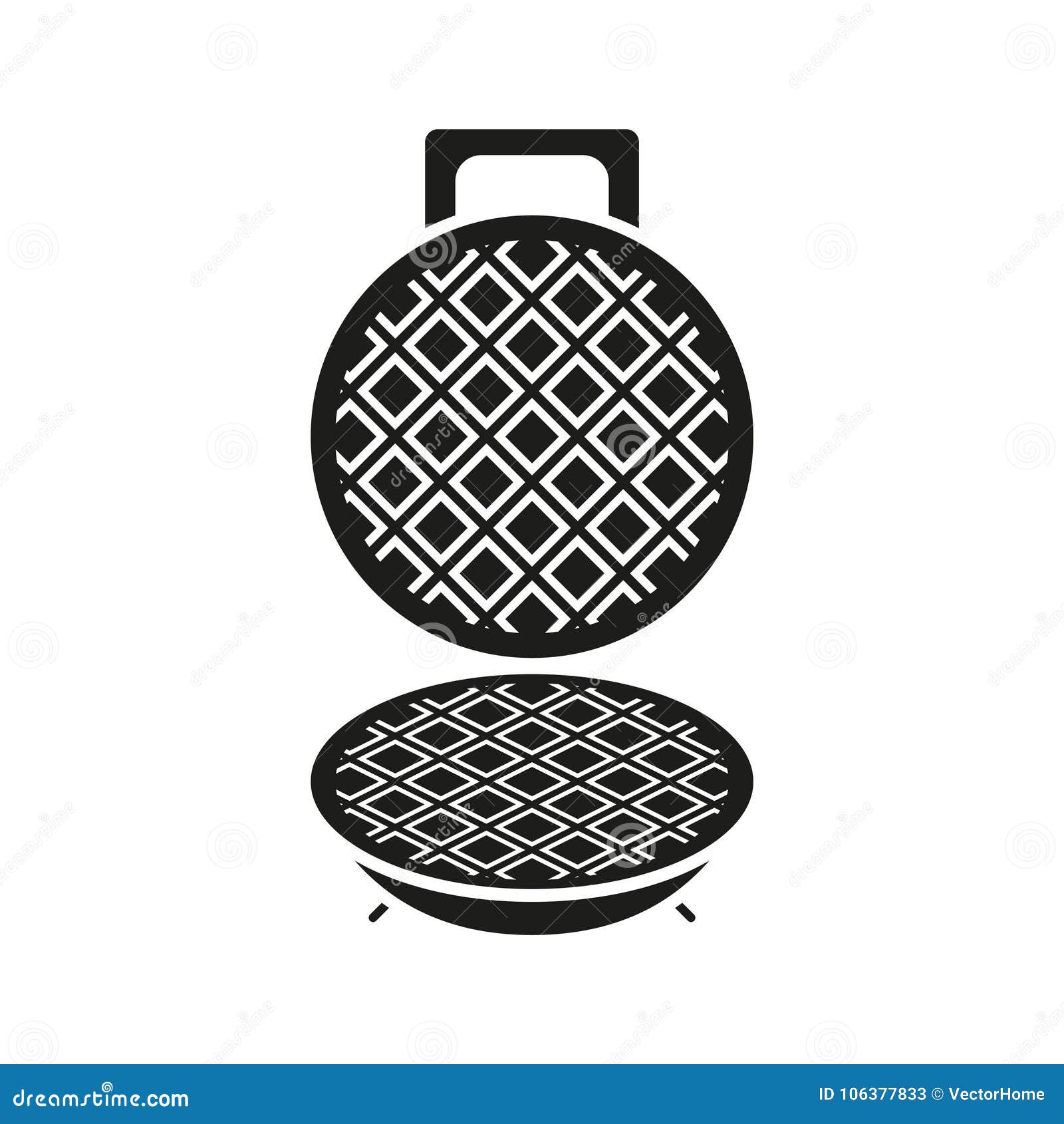 Waffle Iron Icon, Illustration. on White Background Stock Vector ...