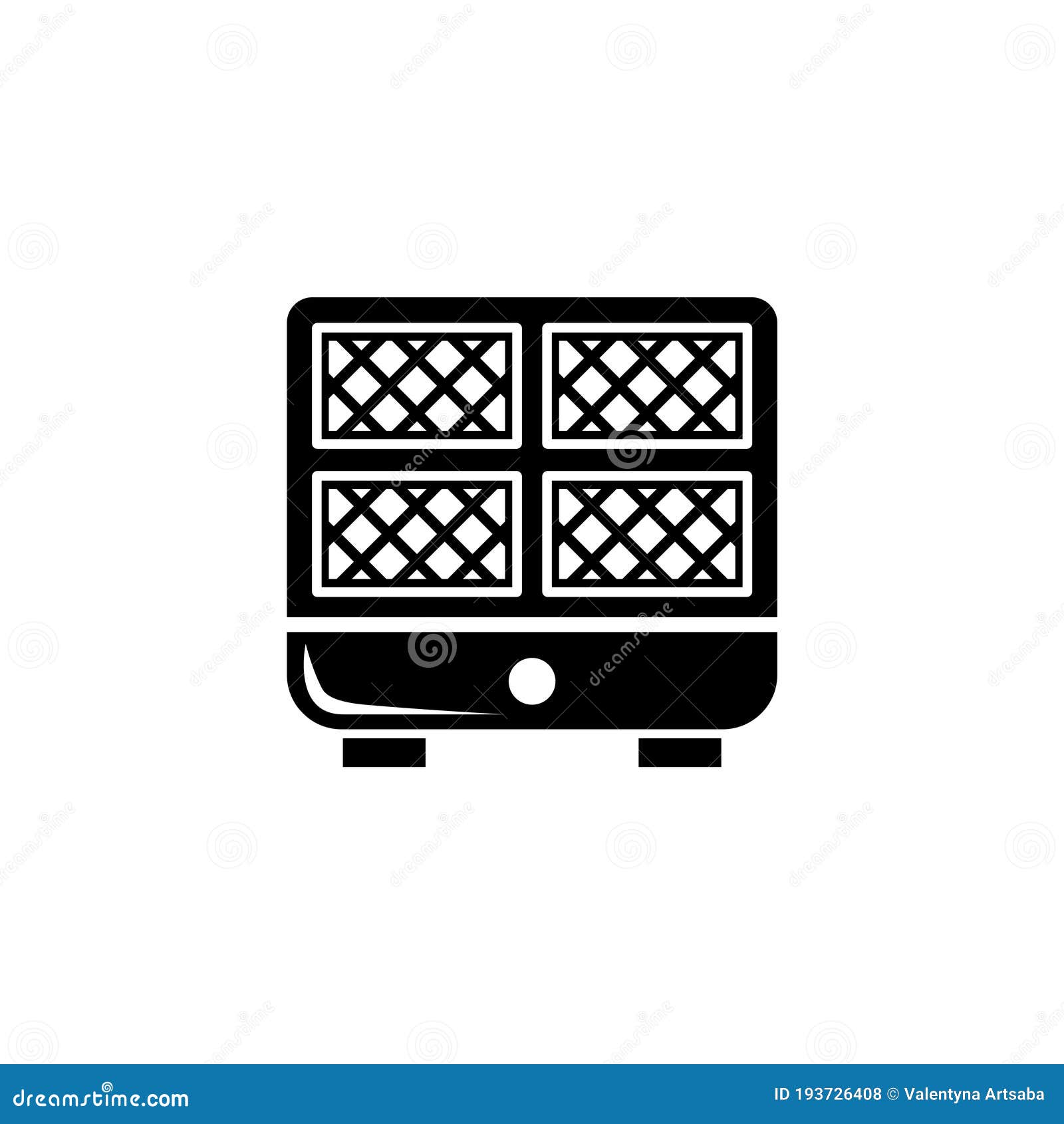 Waffle Iron Machine, Kitchen Waffle Maker. Flat Vector Icon ...