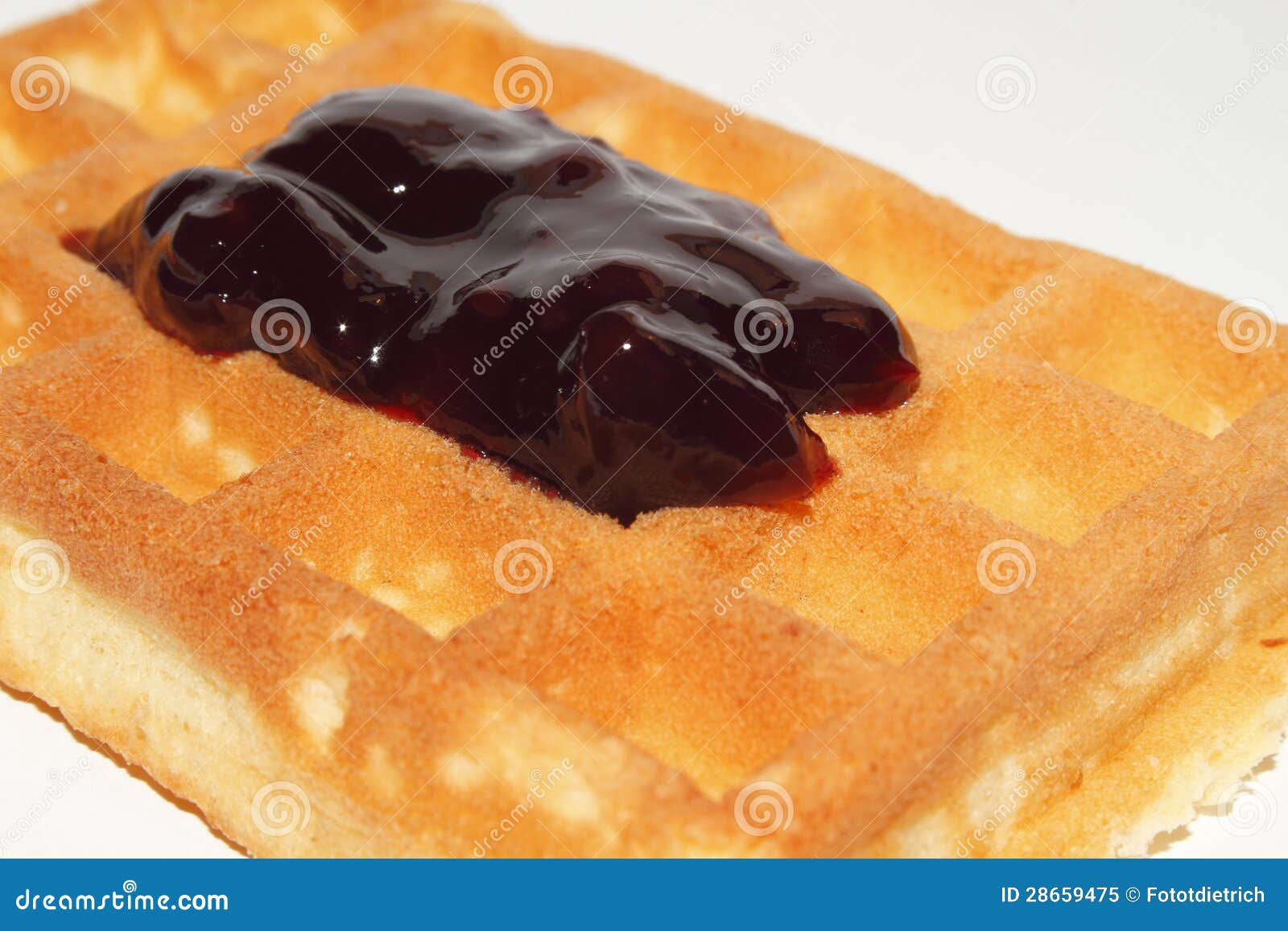 Waffle with jam stock image. Image of soft, jelly, cellular - 28659475
