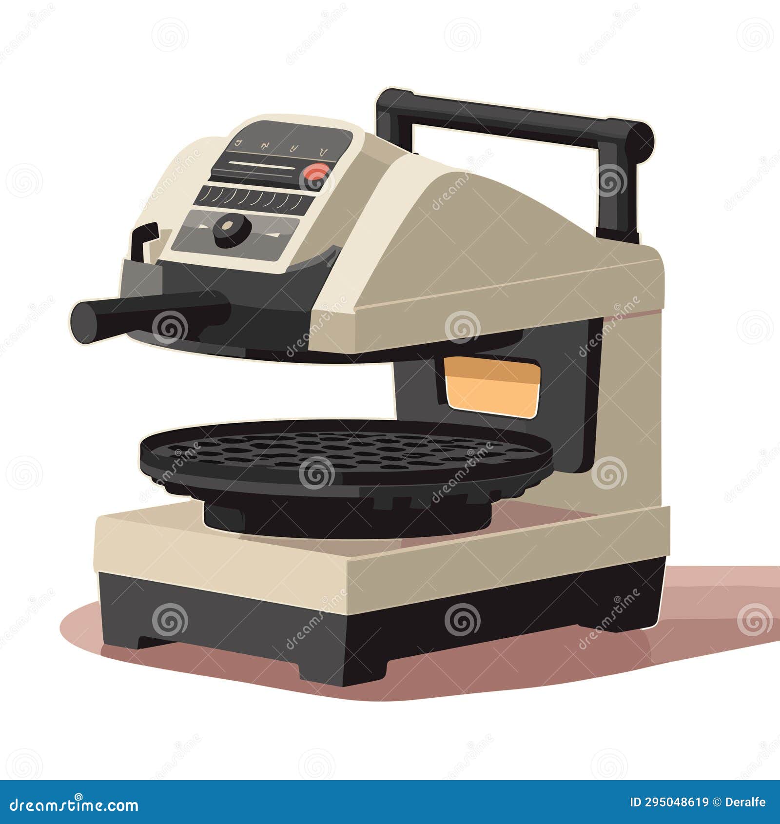Waffle Magic: Vector Illustration of Hot Waffle Maker on White ...