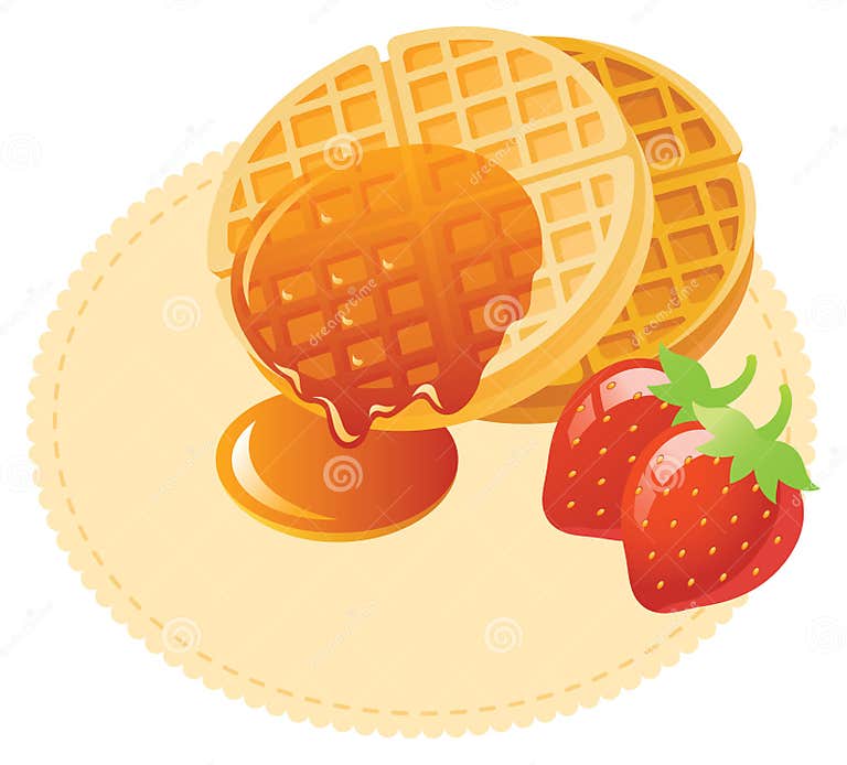 Waffle with maple syrup stock vector. Illustration of icon - 11796863