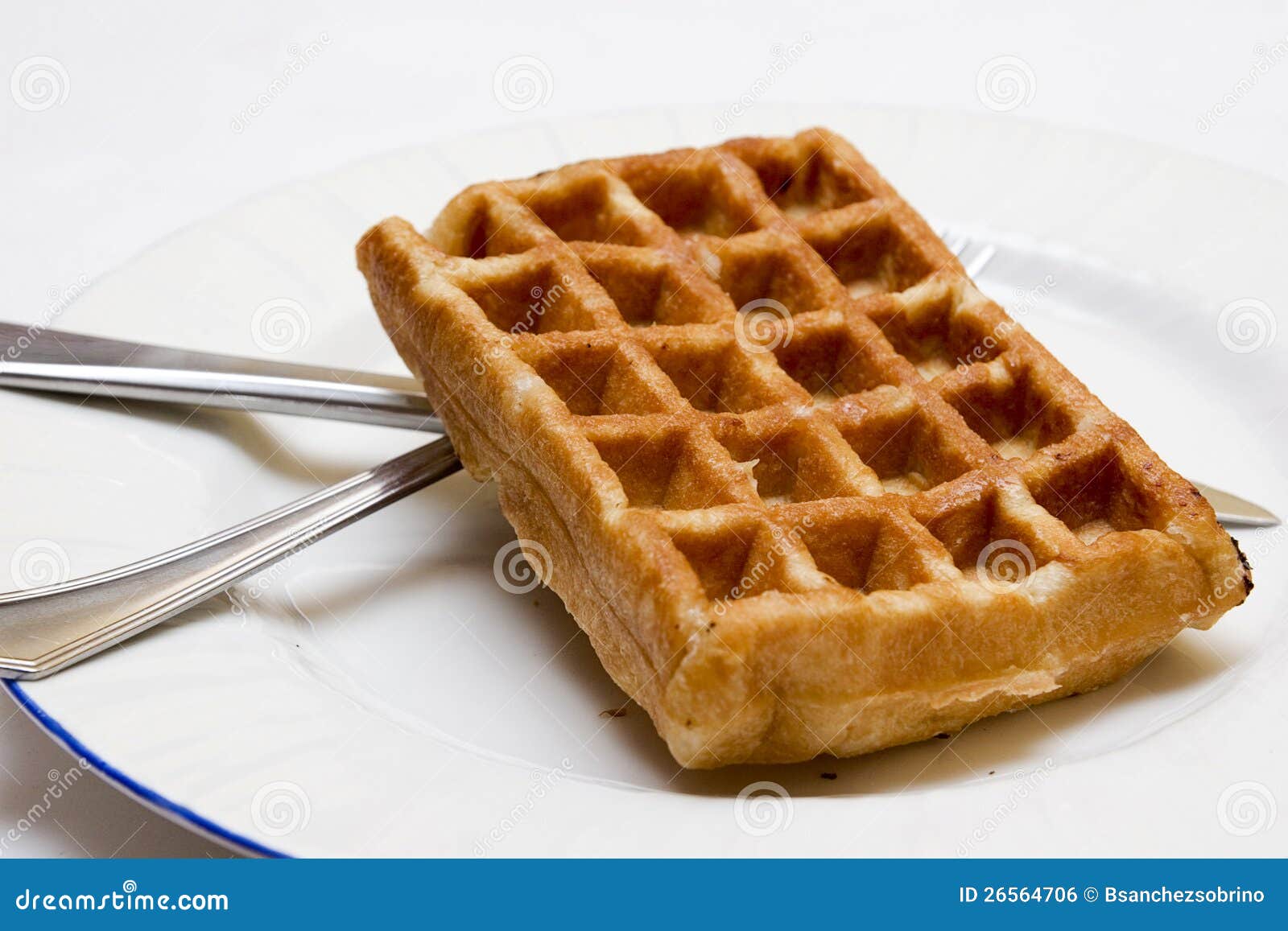 Waffle on the plate stock photo. Image of grid, restaurant - 26564706